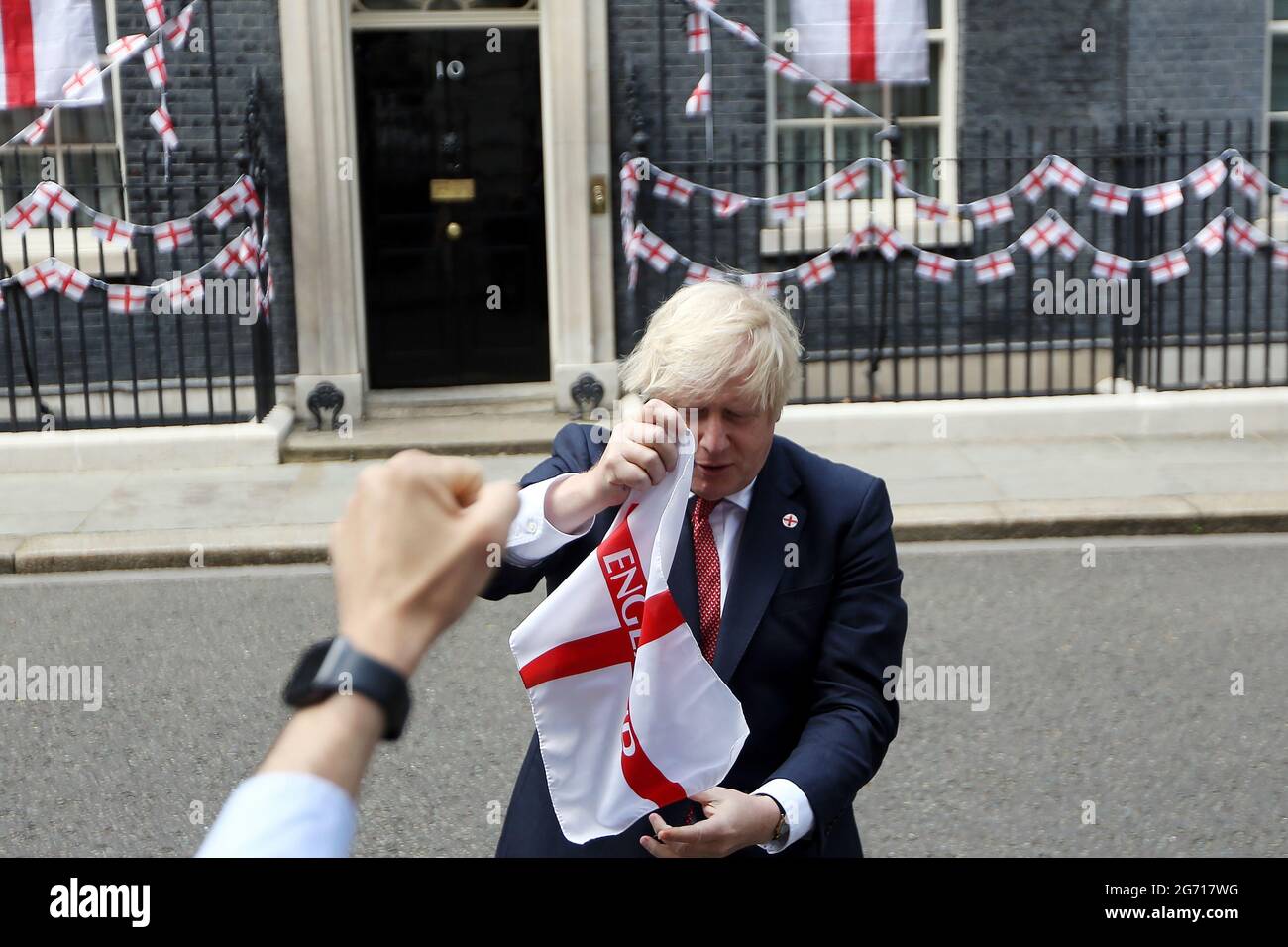 London, UK. 9th July, 2021. UK Prime Minister BORIS JOHNSON holds ...