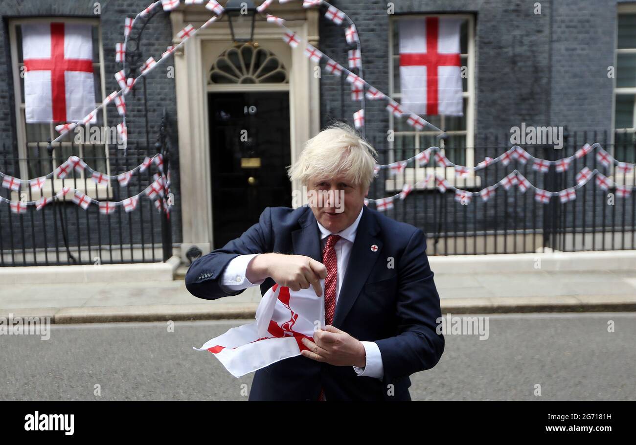 London, UK. 9th July, 2021. UK Prime Minister BORIS JOHNSON holds ...