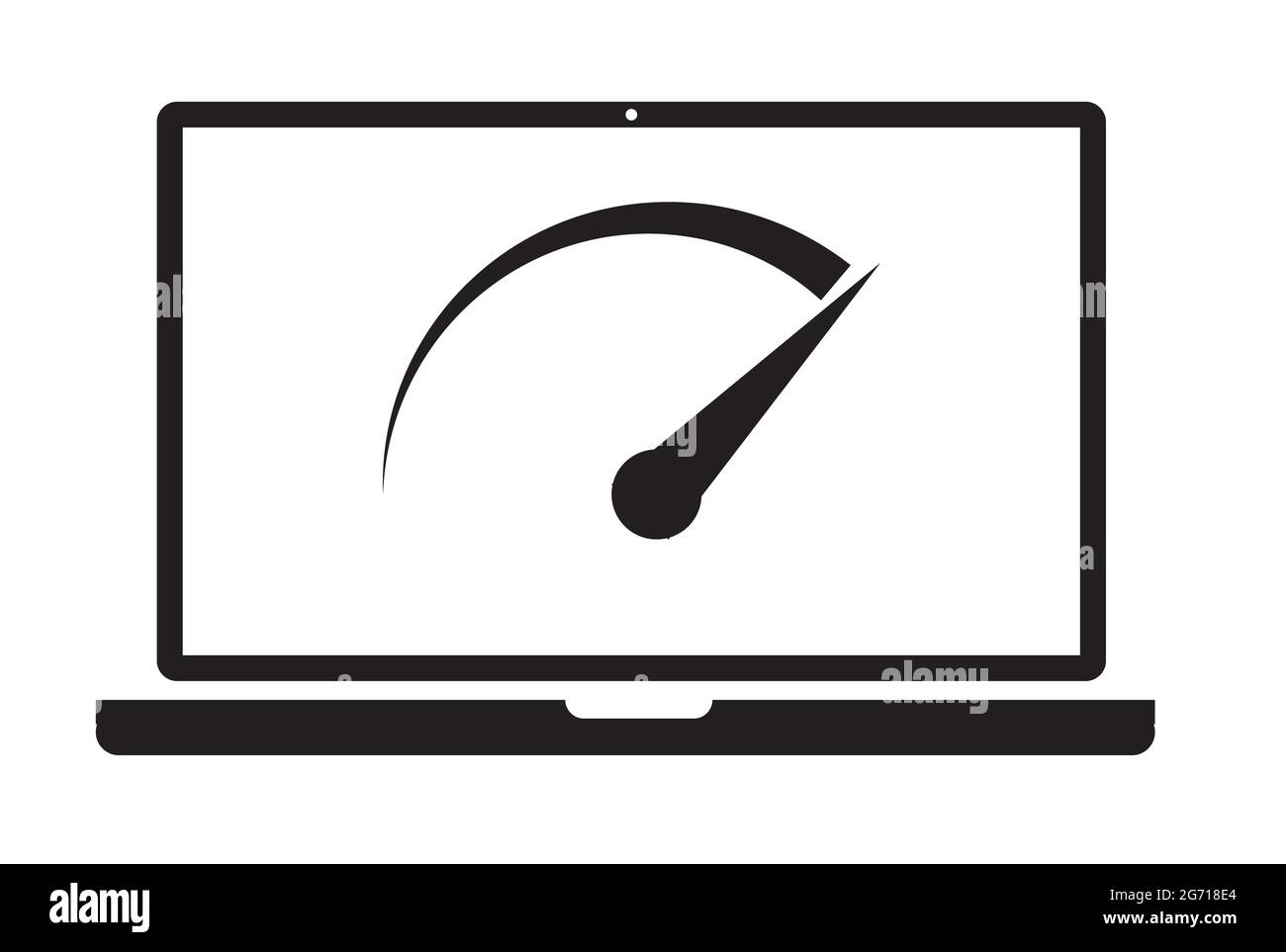 speed test laptop icon on white background. test speed laptop sign ...