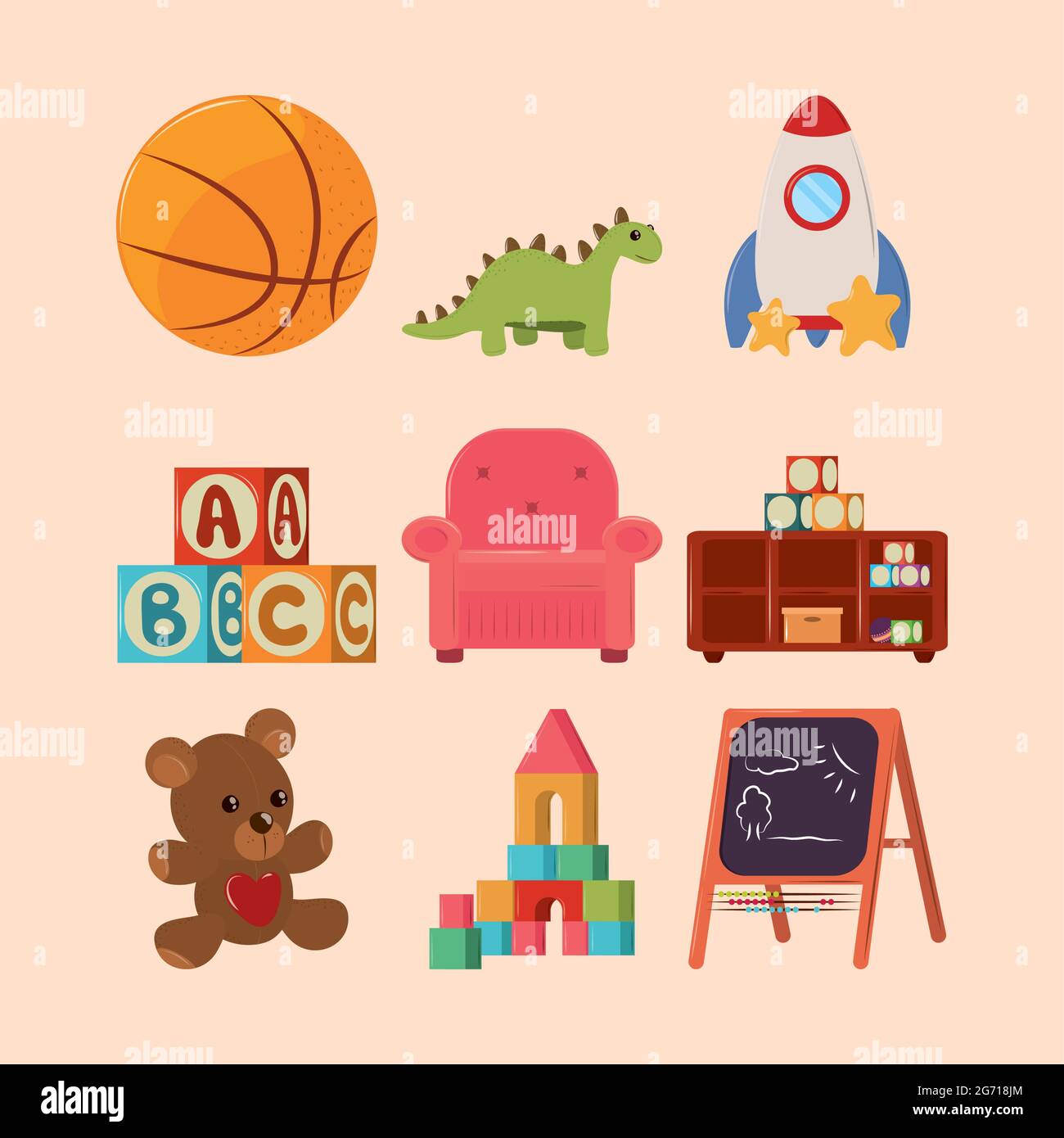 kids toys icon set Stock Vector Image & Art - Alamy