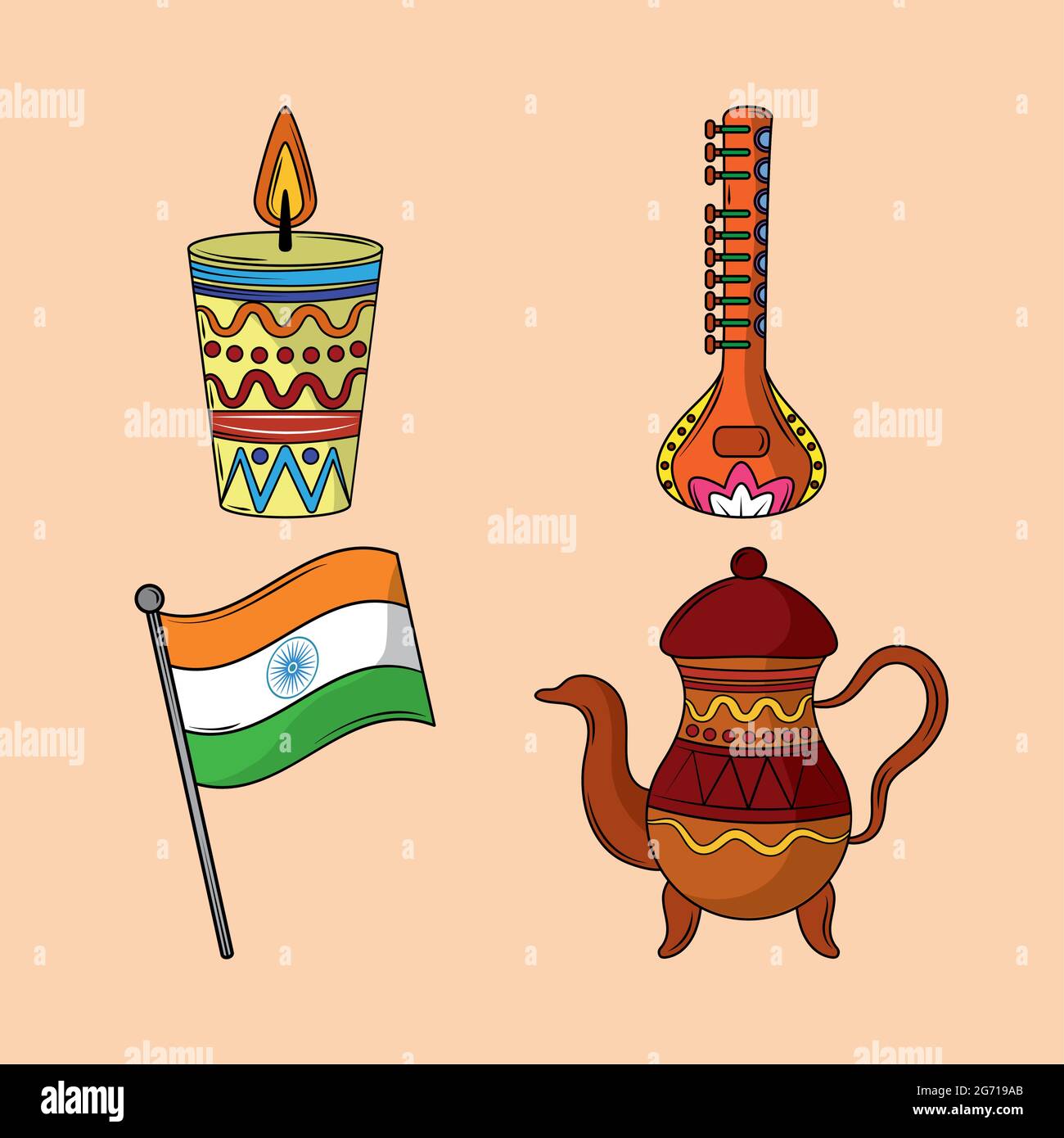 icon indian objects cultural Stock Vector Image & Art - Alamy