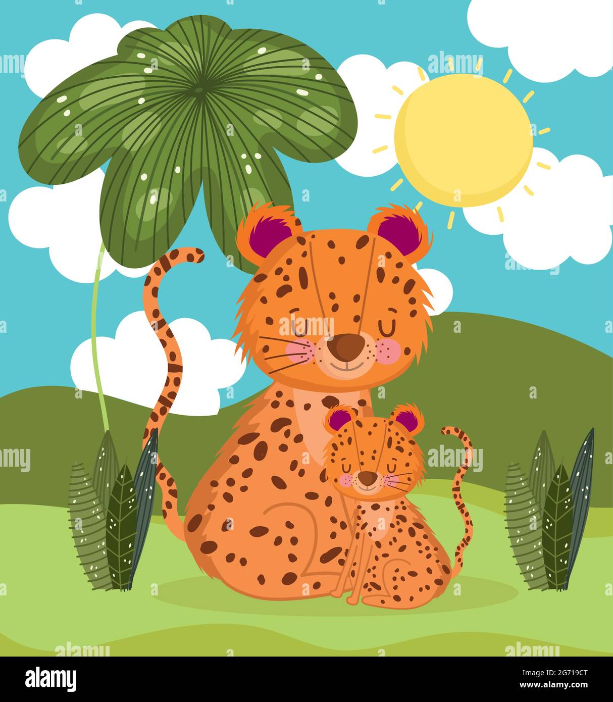 leopard family cartoon Stock Vector Image & Art - Alamy