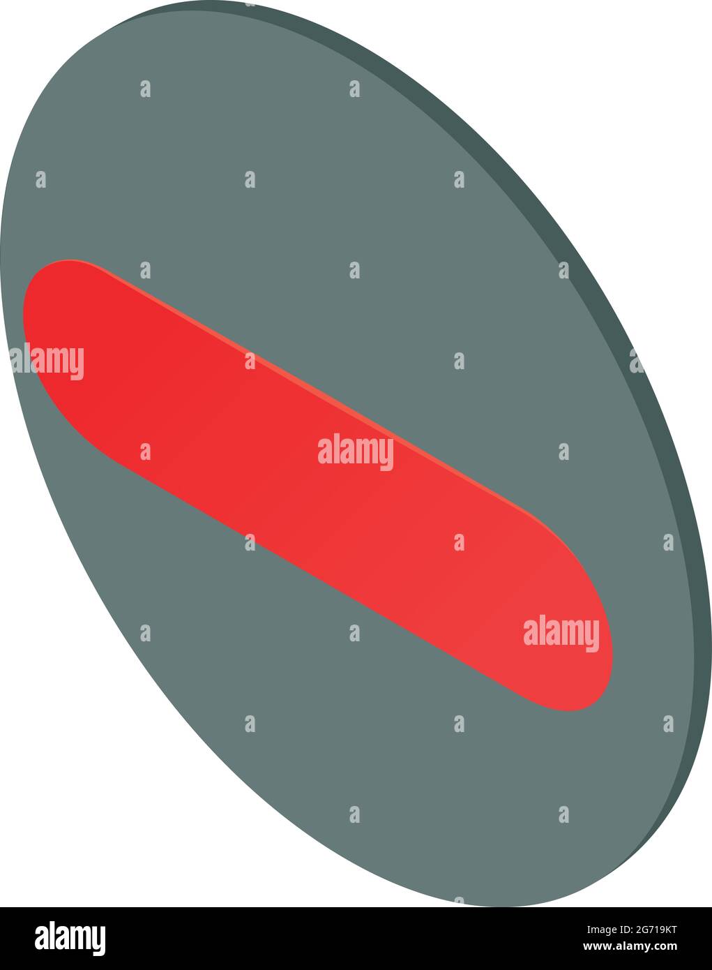 Red minus icon isometric vector. Rounded icon. Iconic symbol inside ...