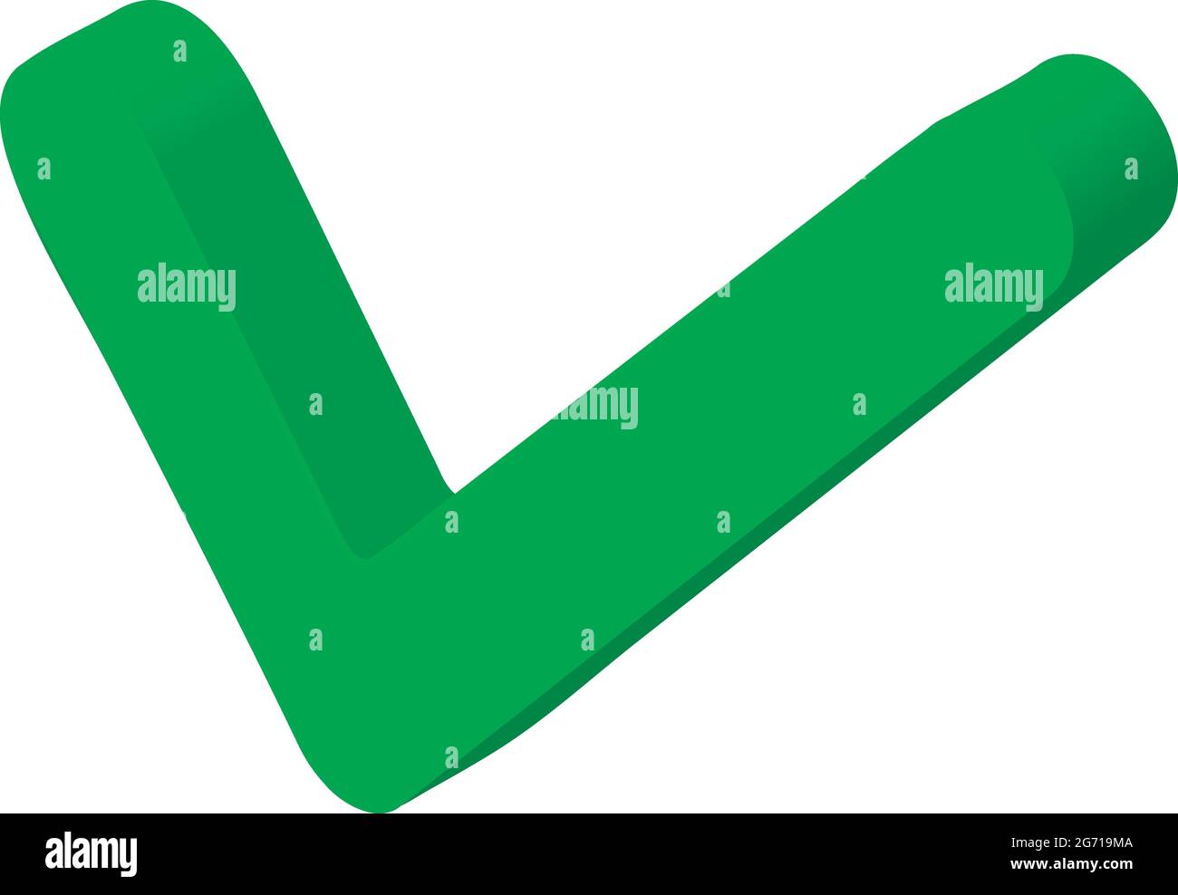 Green check mark icon isometric vector. Tick symbol. Approval ...