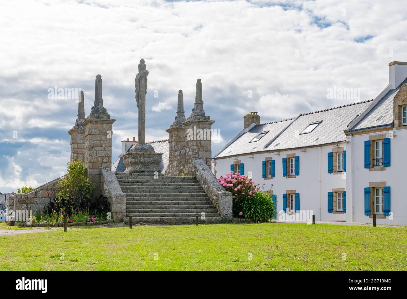 Saint-Cado in Brittany, the ordeal monument in the center of the ...