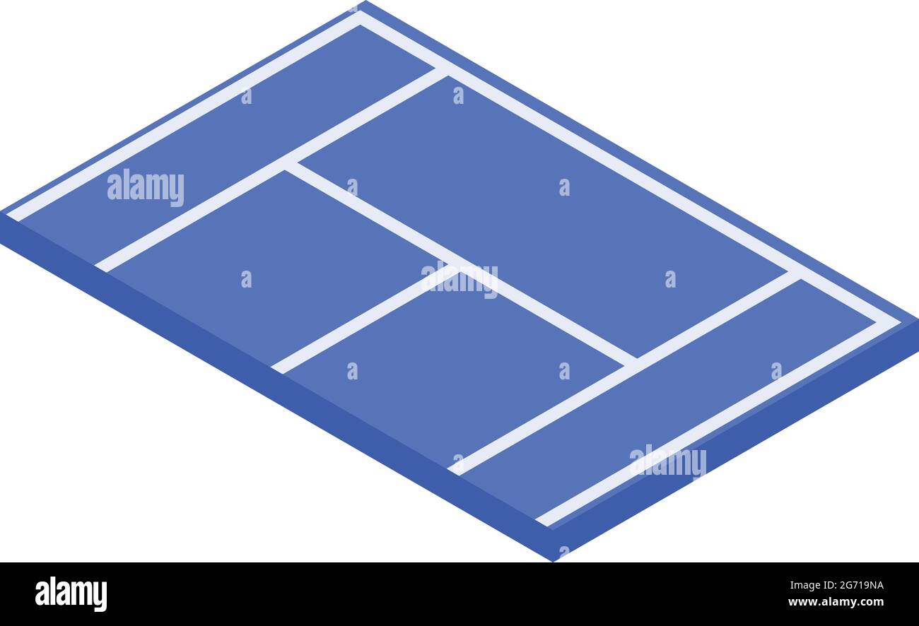 Tennis field icon isometric vector. Part blue tennis court. Sport ...