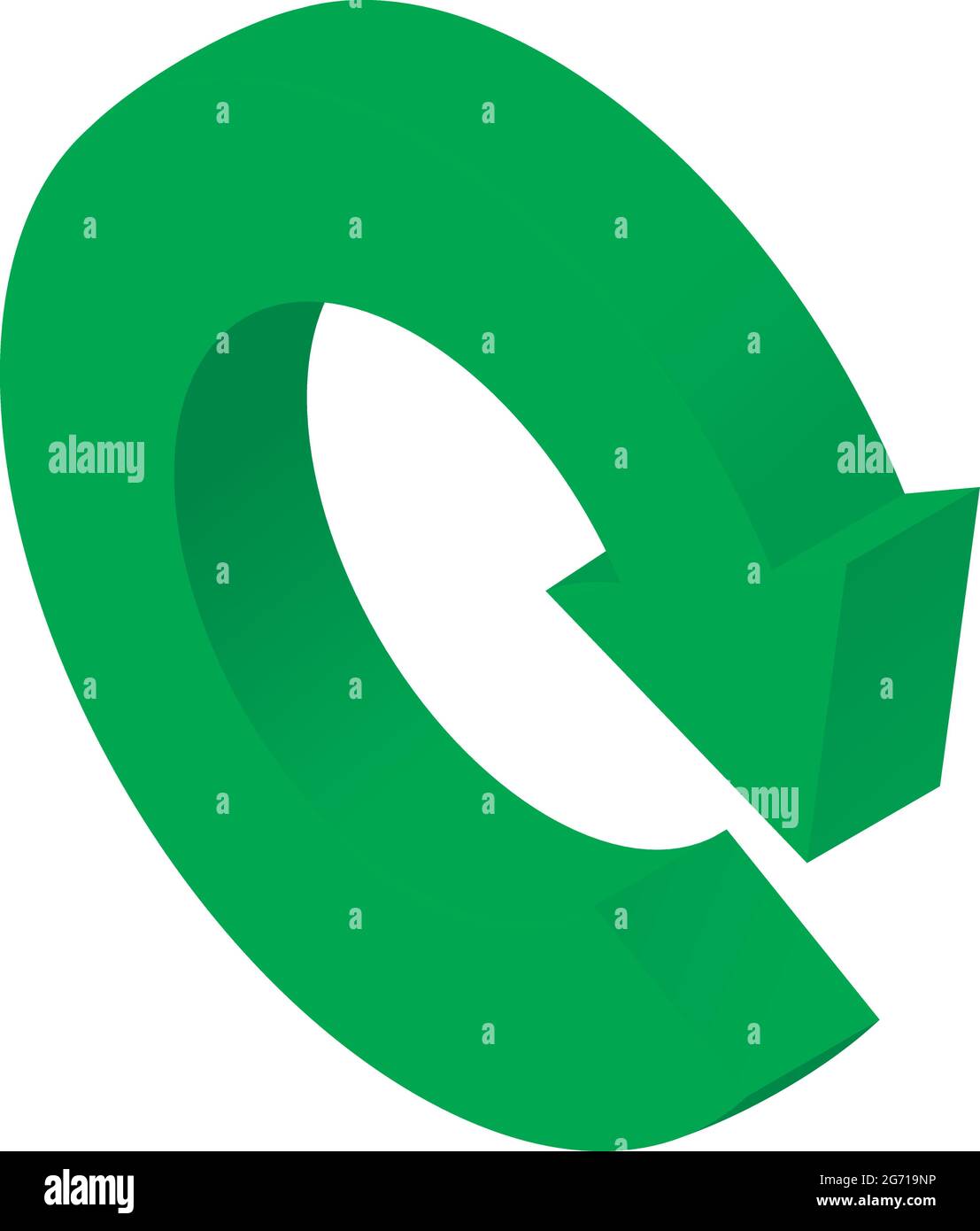 Reload icon isometric vector. Green circular arrow. Rotate right icon Stock Vector Image & Art ...