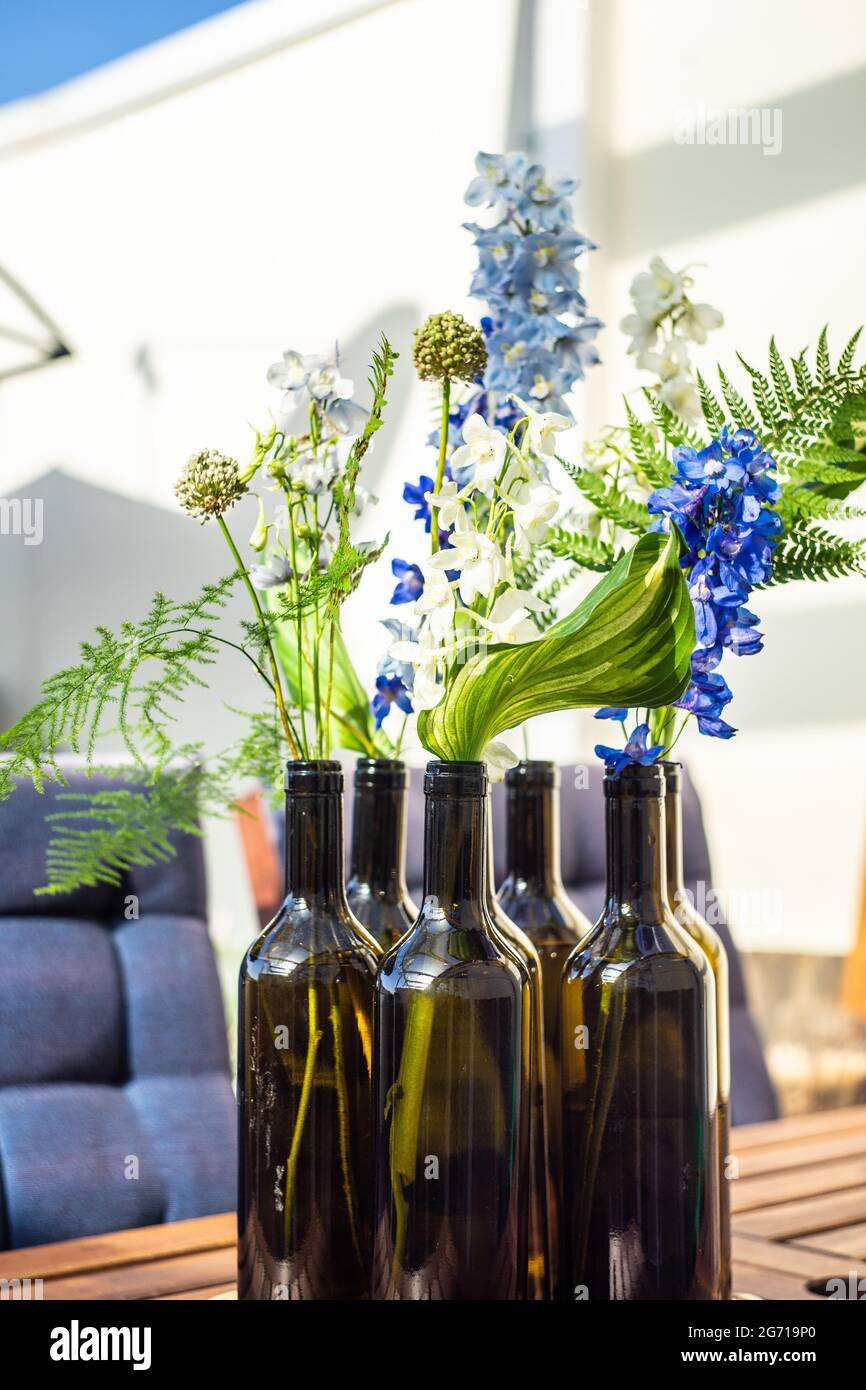 Summer flolar composition concept with variety of seasonal flowers ...