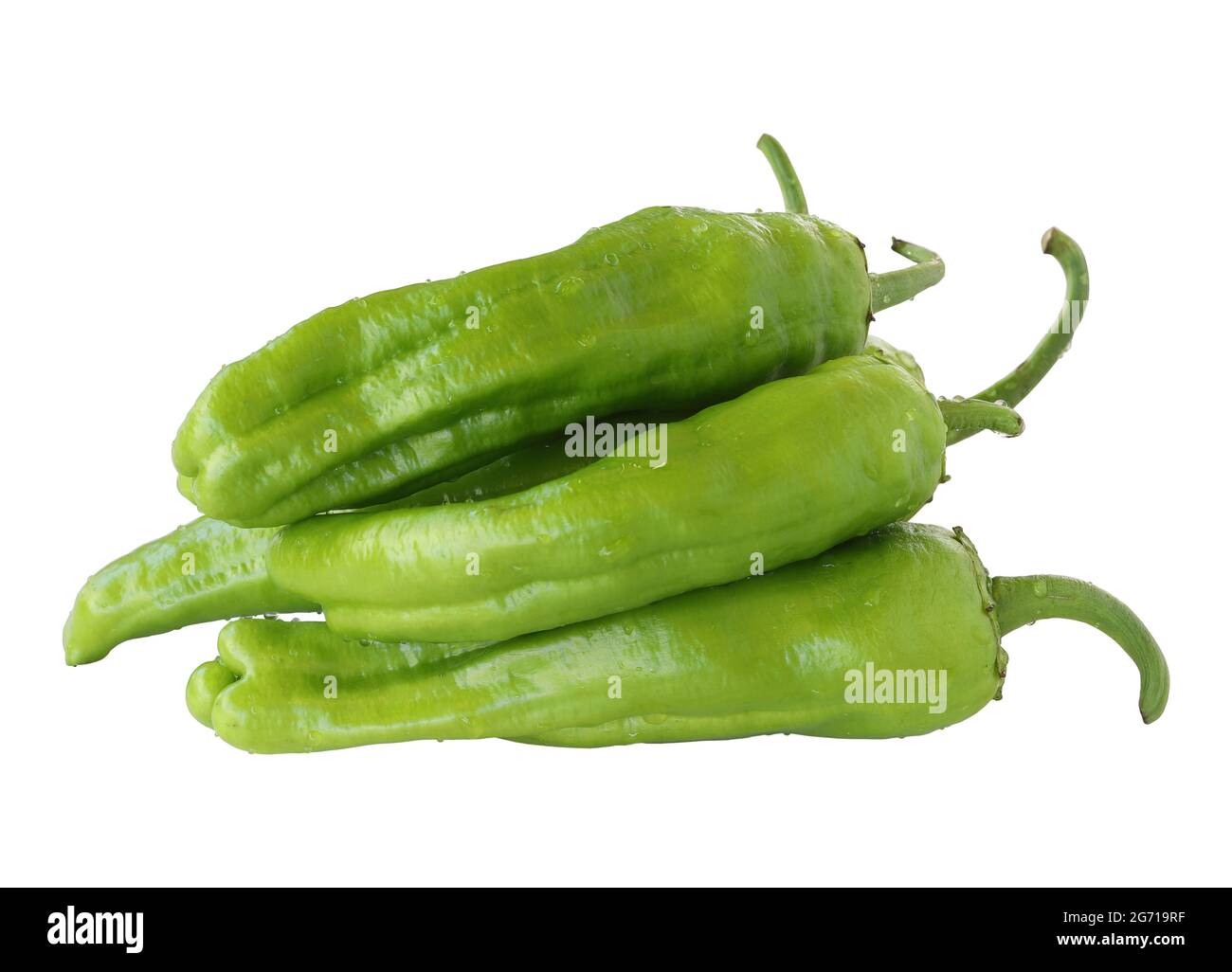 Fresh green pepper isolated on white background. Green pepper Clipping ...