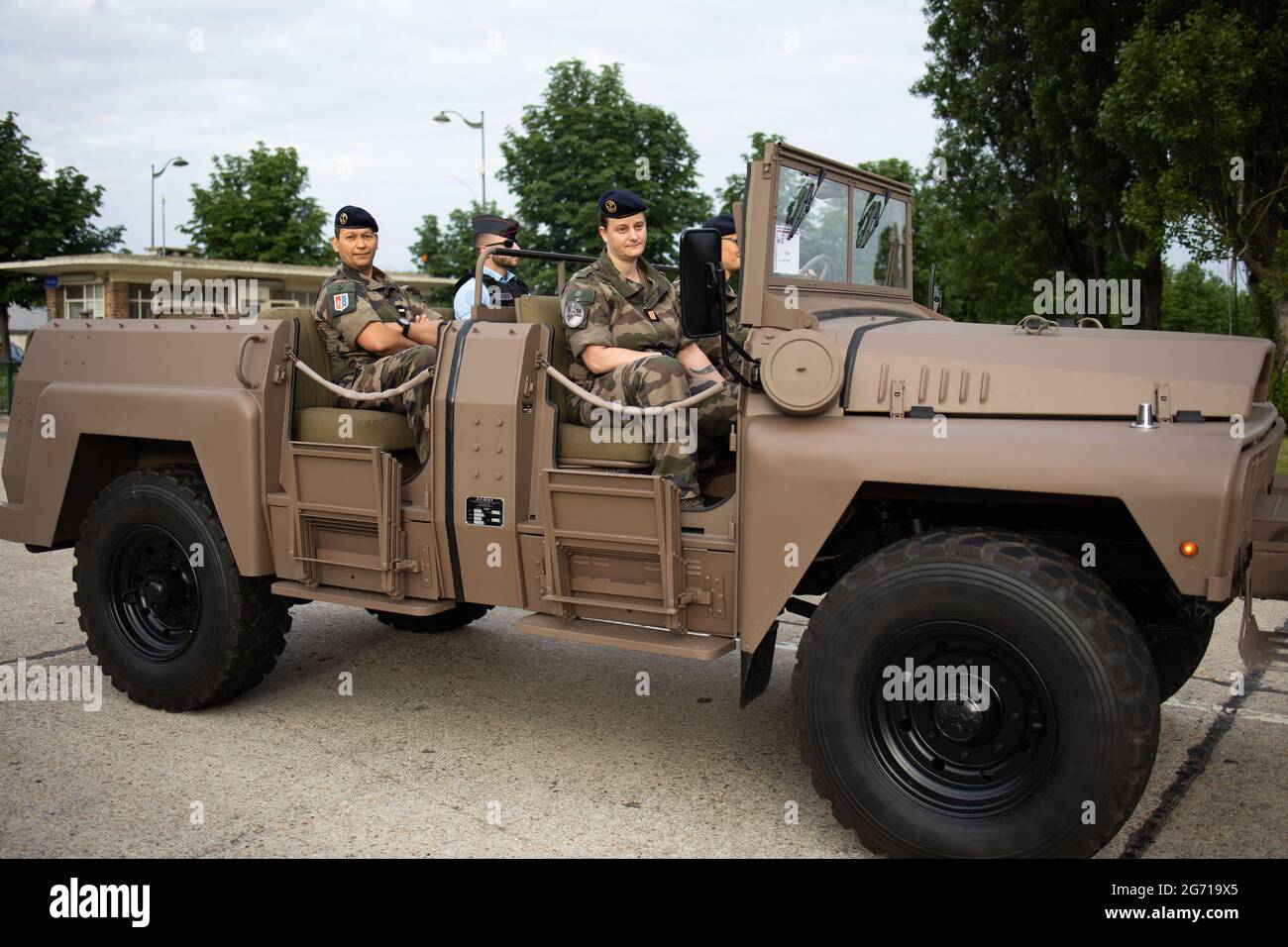 Versailles, France. 09th July, 2021. Acmat VLRA Command car as Troops ...