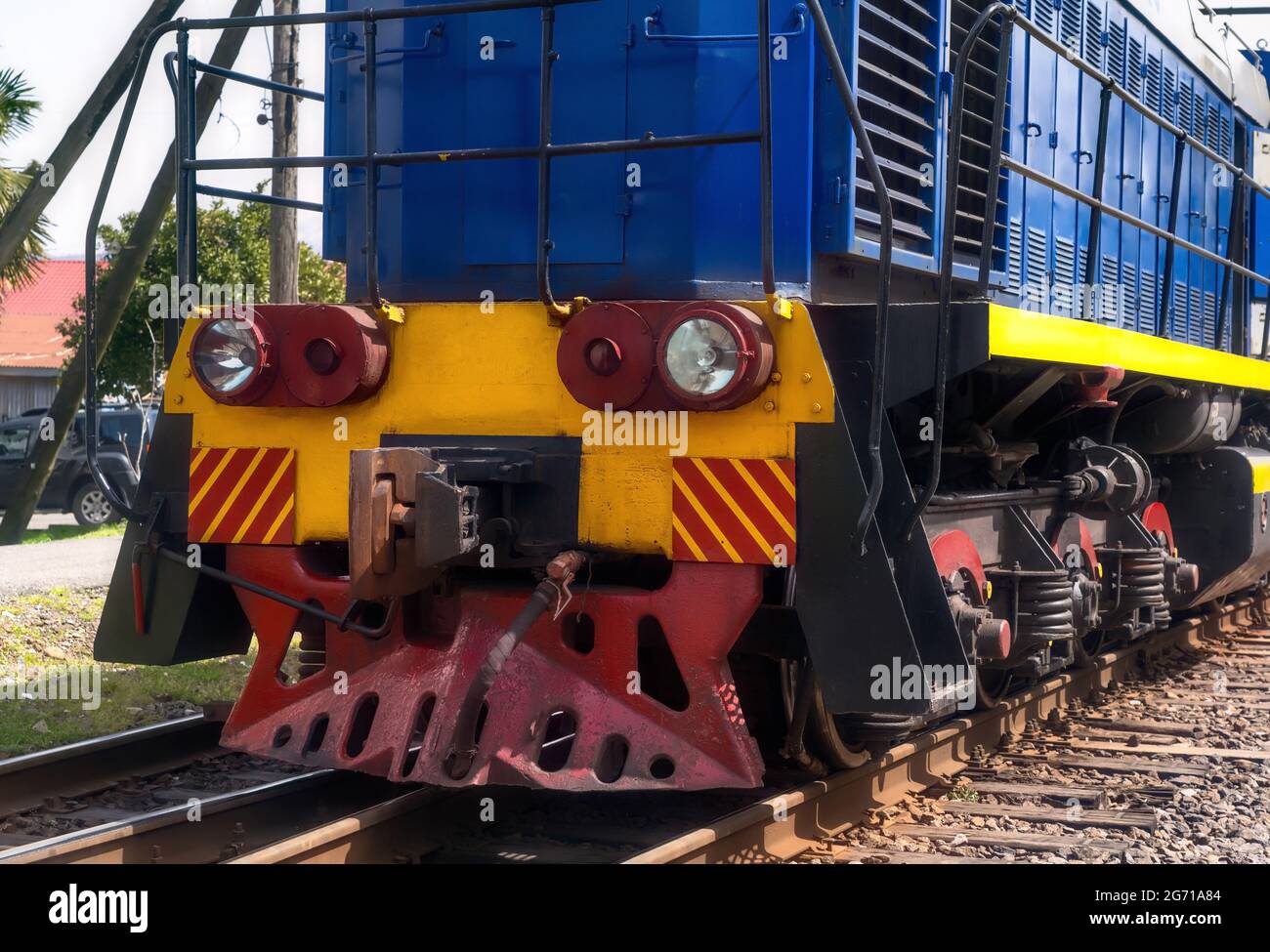 Diesel locomotive on the railway Stock Photo - Alamy