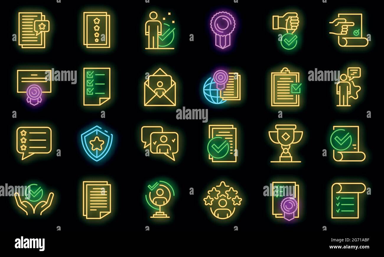Attestation service icons set. Outline set of attestation service ...