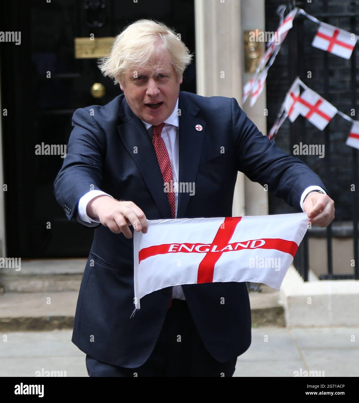 London, UK. 9th July, 2021. UK Prime Minister BORIS JOHNSON holds ...