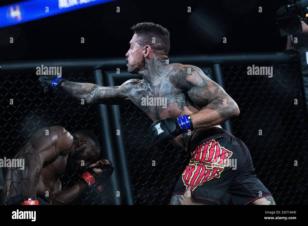 Paris, France. 09th July, 2021. French MMA fighter Alix Jeanguillaume ...
