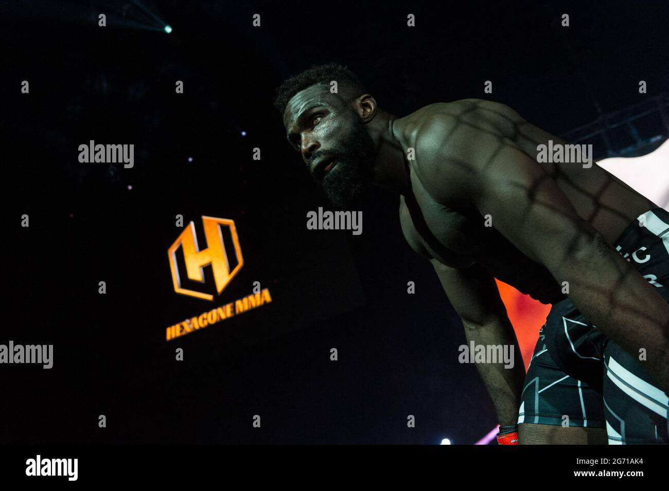Paris, France. 09th July, 2021. Ivorian fighter Aymard Guih before his ...