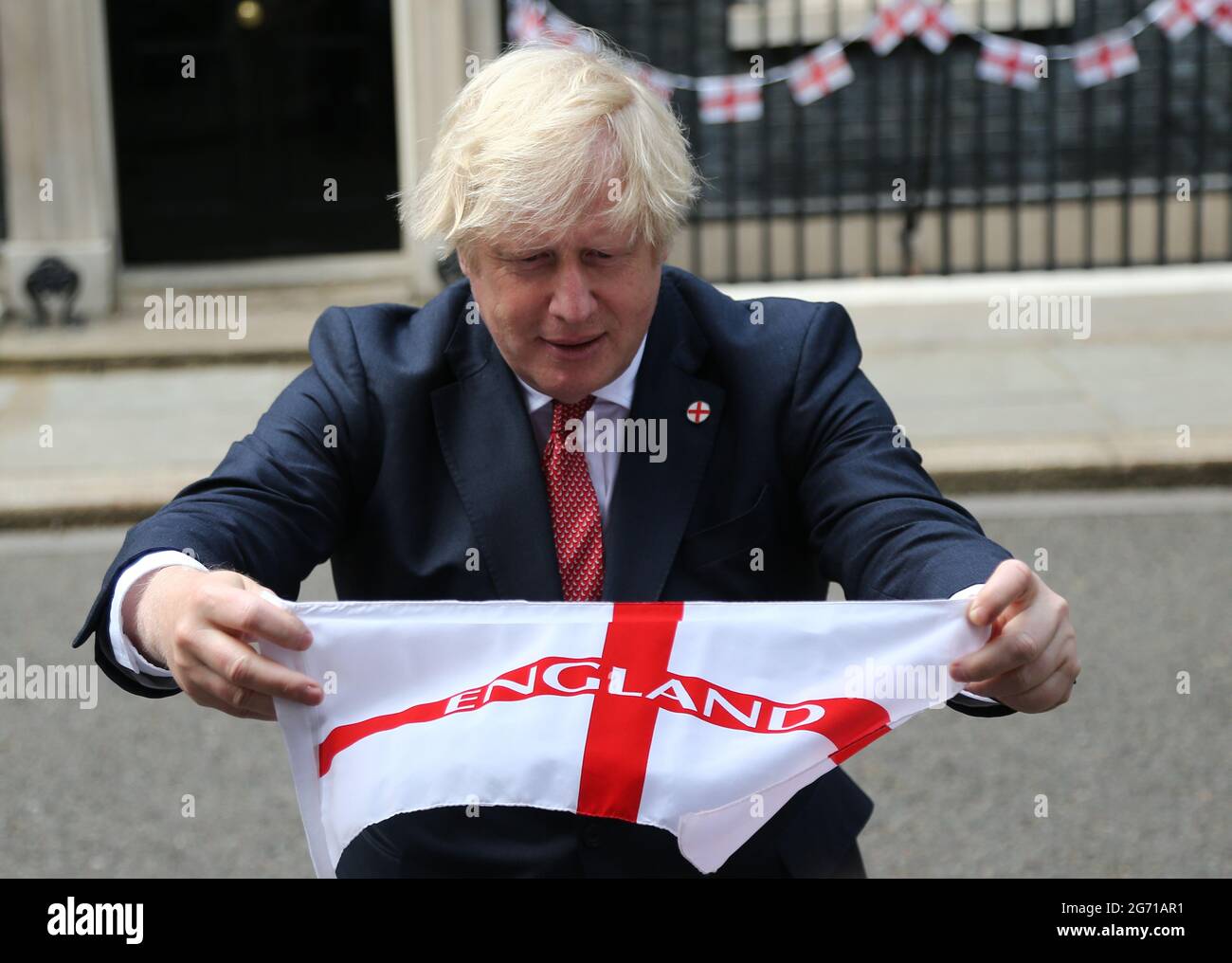 London, UK. 9th July, 2021. UK Prime Minister BORIS JOHNSON holds ...