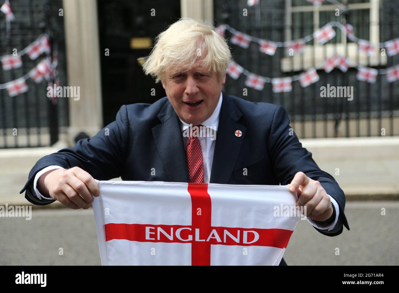 London, UK. 9th July, 2021. UK Prime Minister BORIS JOHNSON holds ...