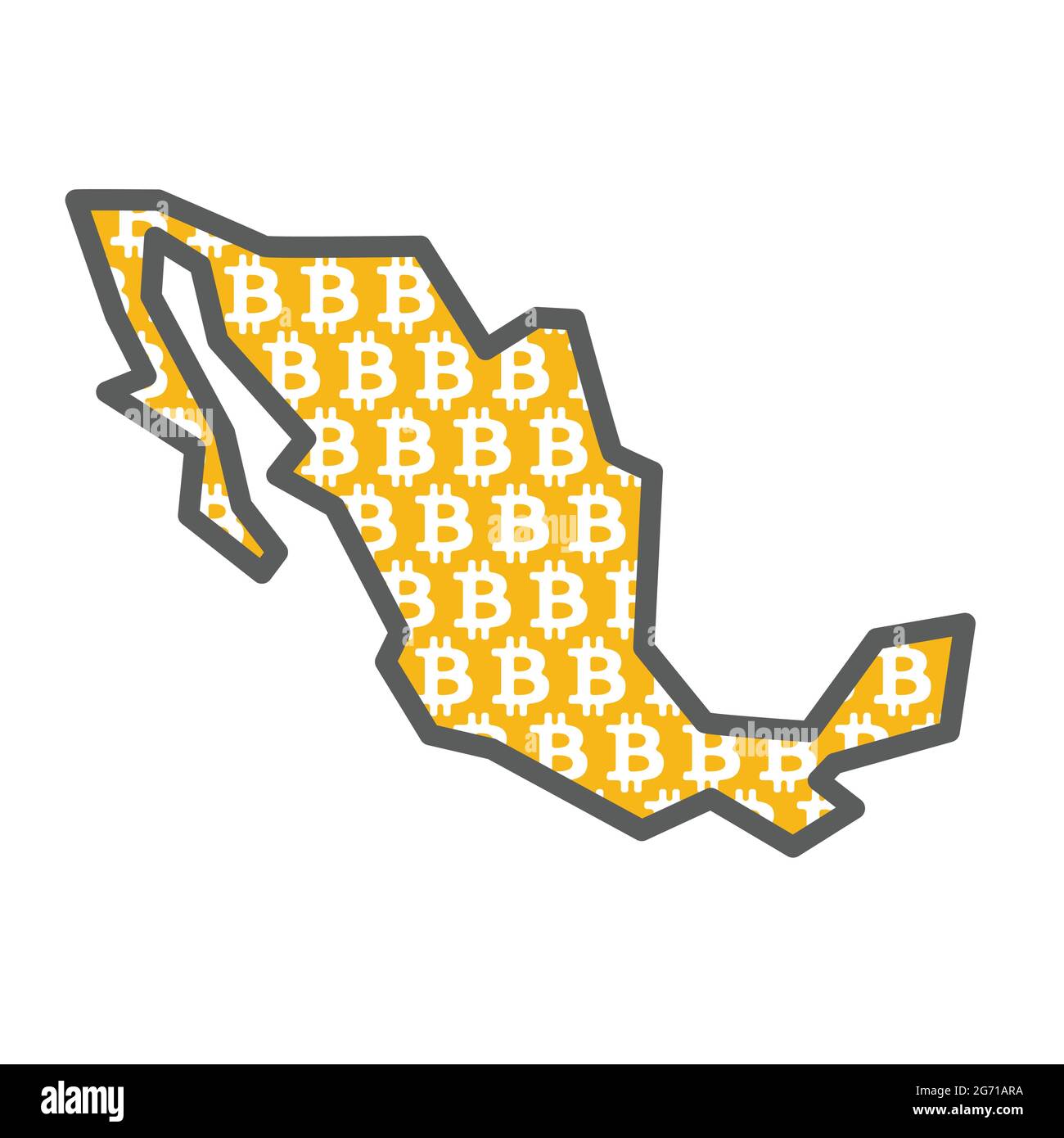 Mexico country map with bitcoin crypto currency logo Stock Vector Image ...