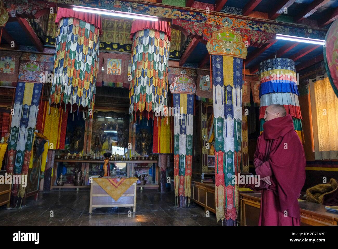 Komic, India - June 2021: Views of the Tangyud Monastery in Komic on ...