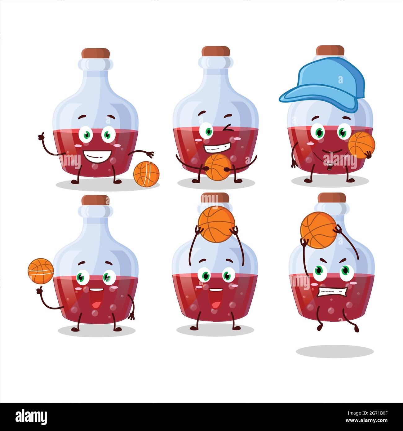 Talented red magic potion cartoon character as a basketball athlete ...