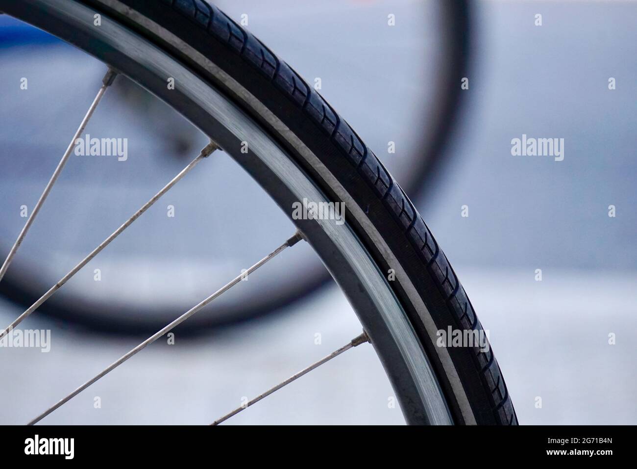 Closeup shot of a bicycle wheel Stock Photo - Alamy
