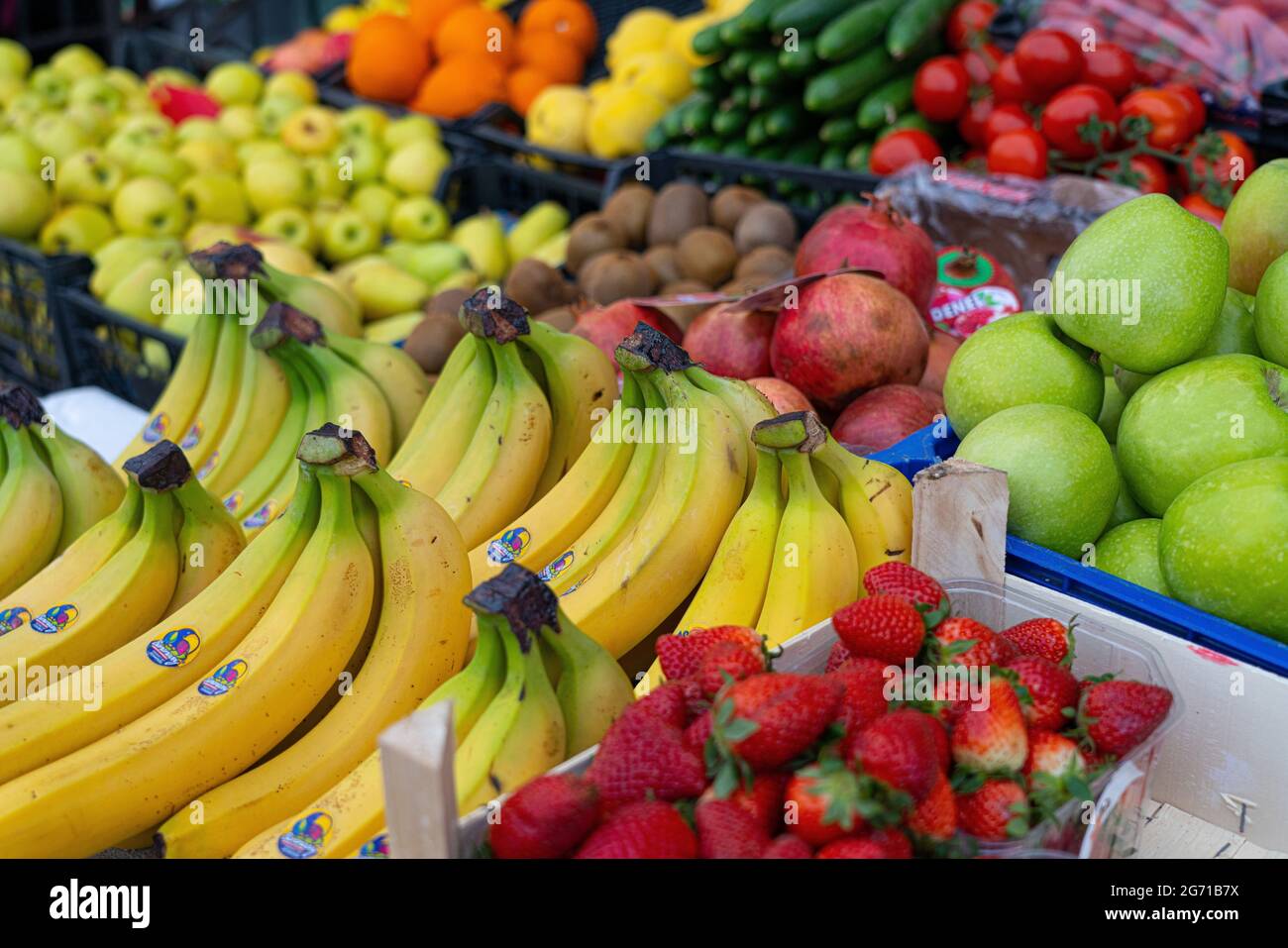 Batumi, Georgia - April 7, 2021: Fruit on the counter in the market ...