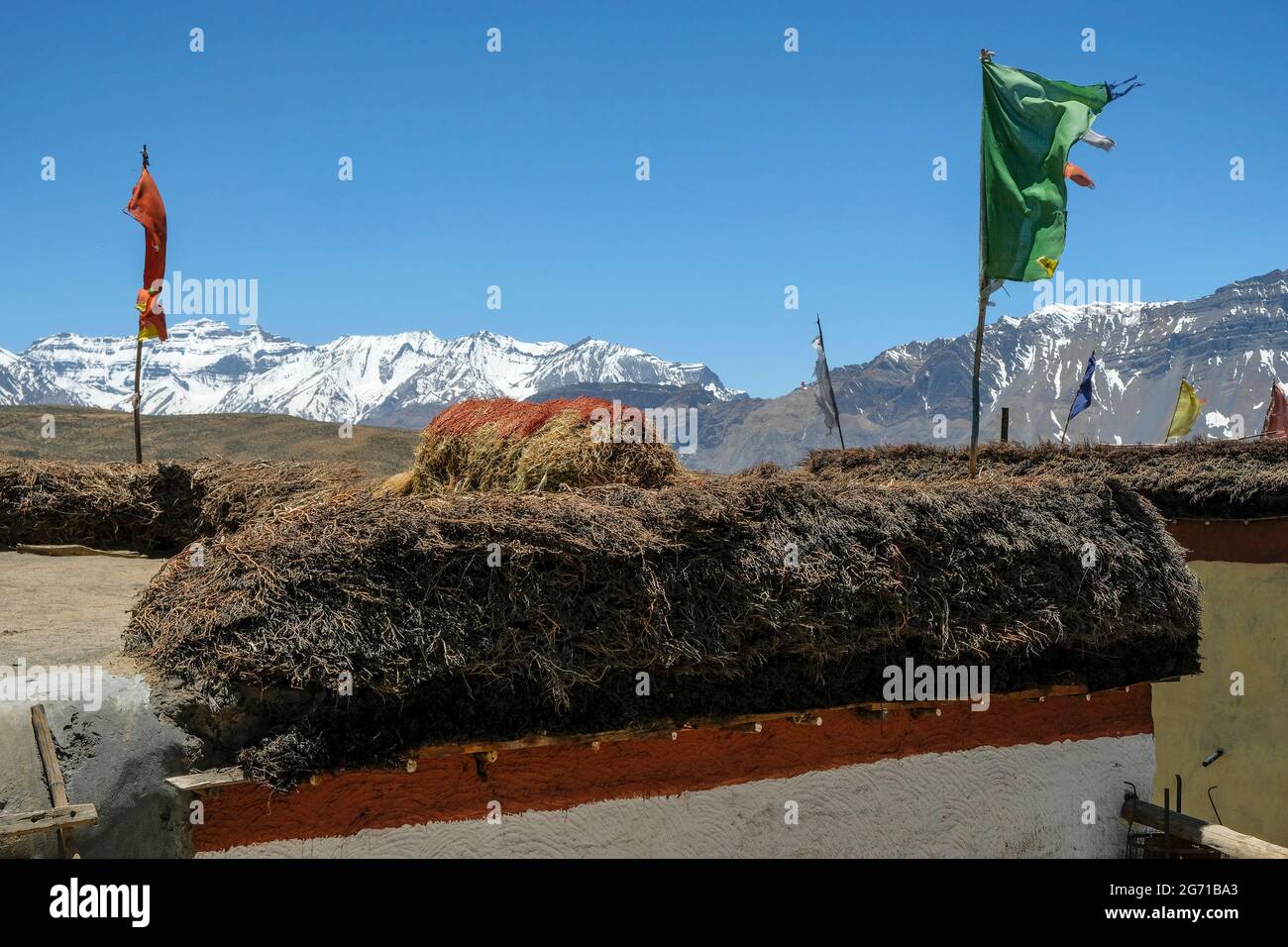 Hikkim, India - June 2021: View of Hikkim village in the Spiti valley ...