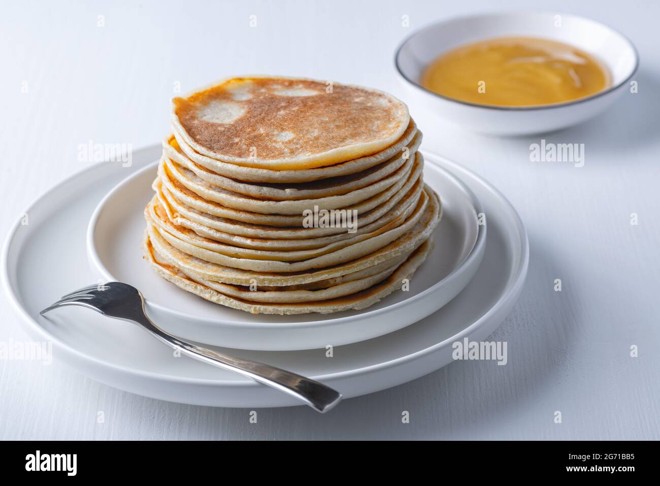 Traditional Russian pancakes. Maslenitsa week. Pancake week Stock Photo ...
