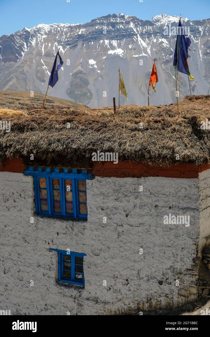 Hikkim, India - June 2021: View of Hikkim village in the Spiti valley ...