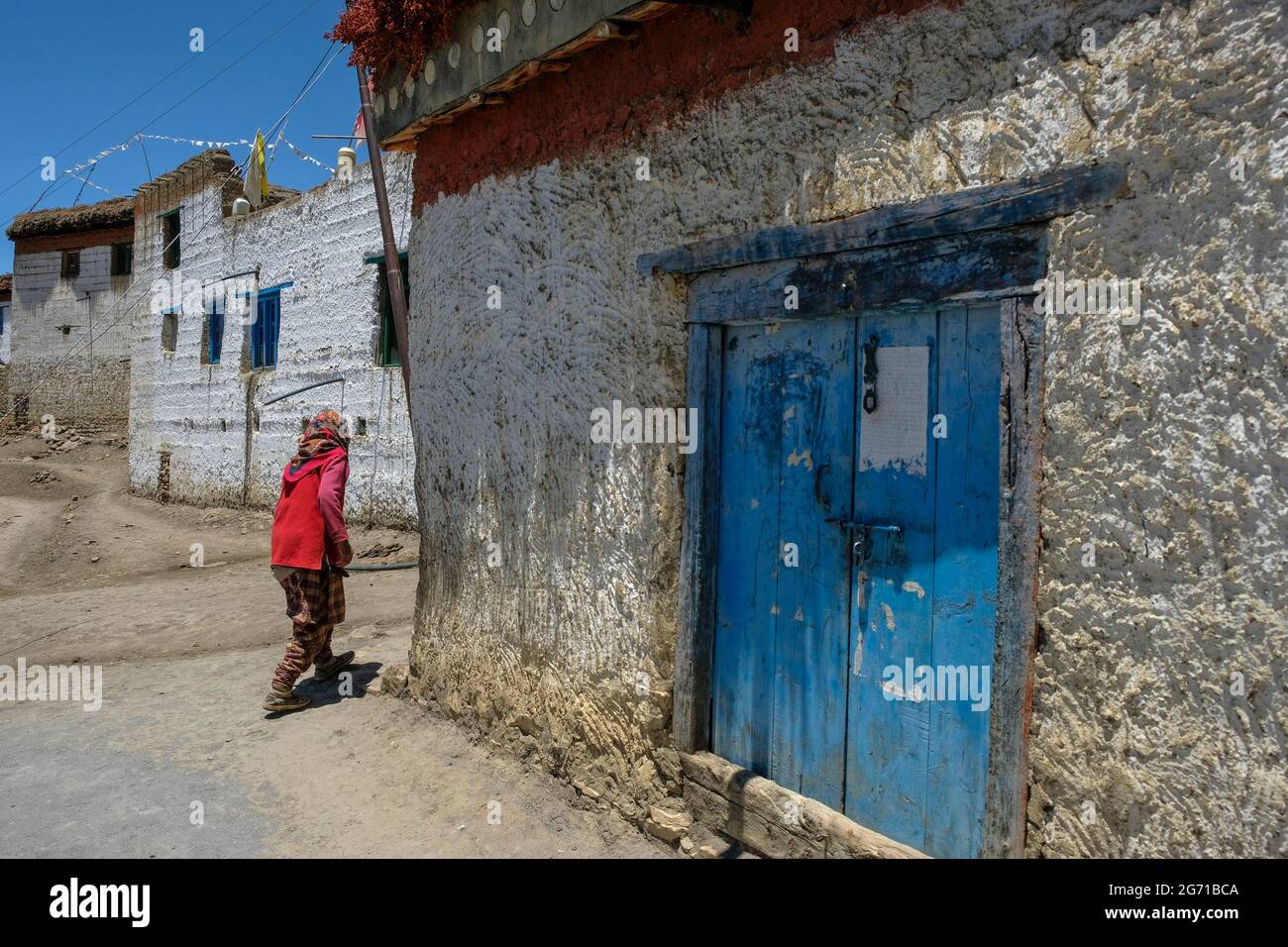 Hikkim, India - June 2021: View of Hikkim village in the Spiti valley ...