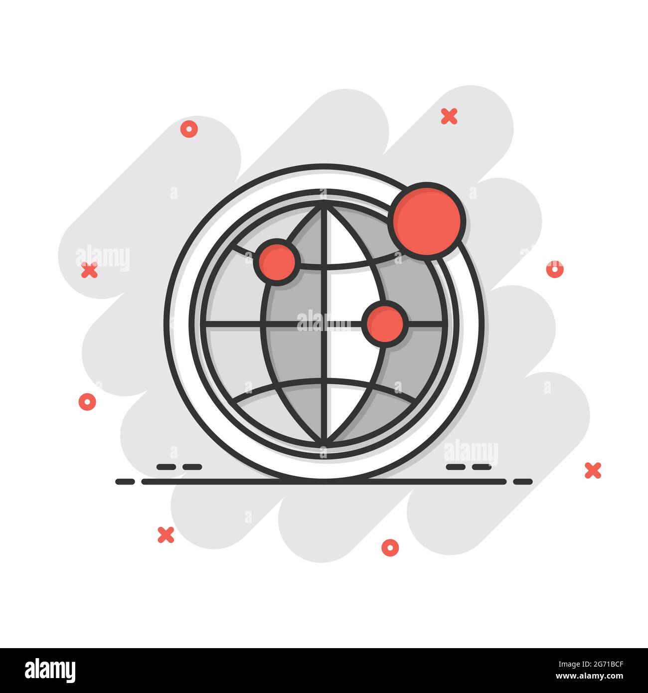 Earth planet icon in comic style. Globe geographic cartoon vector ...