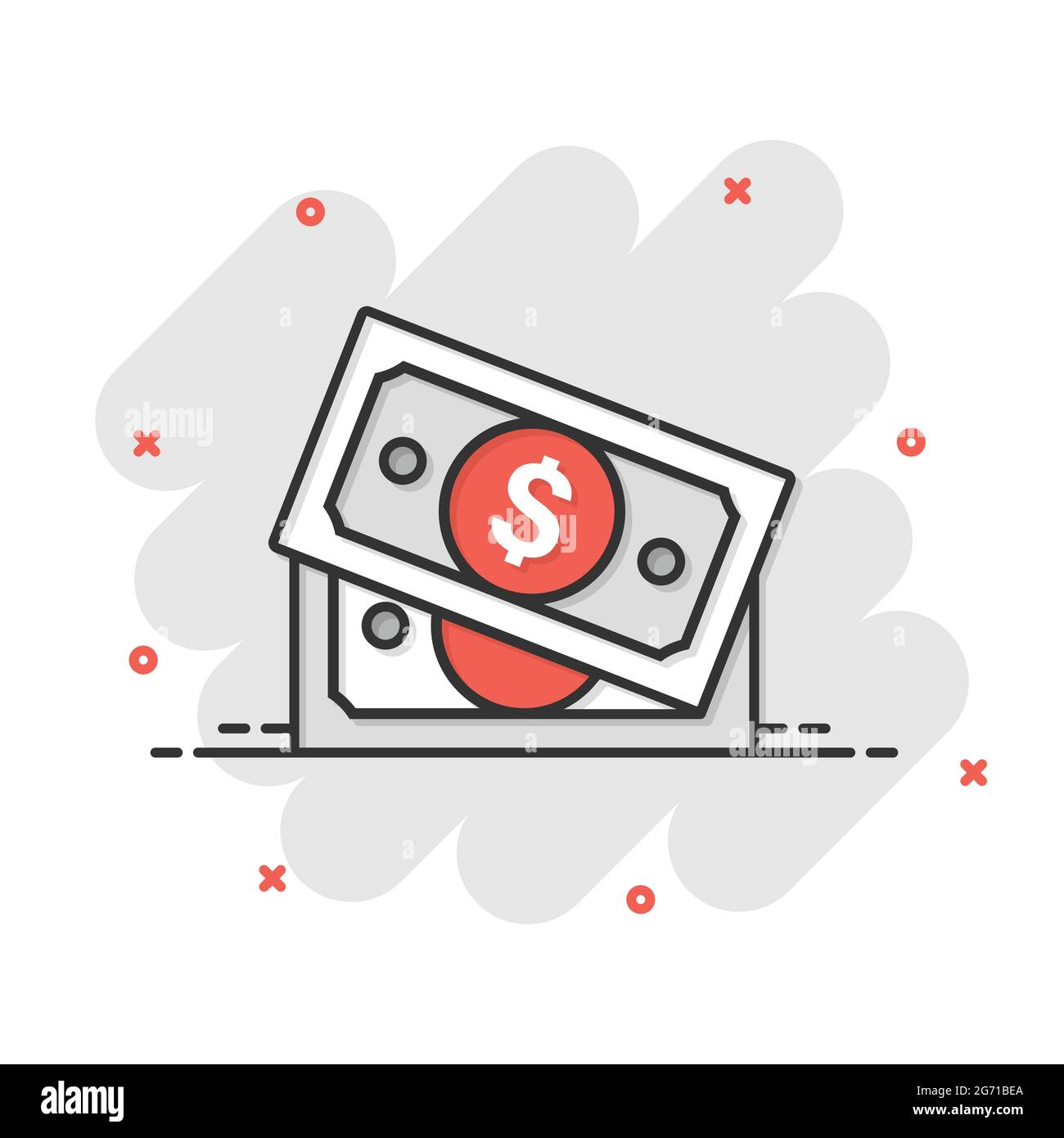 Money currency banknote icon in comic style. Dollar cash cartoon vector ...