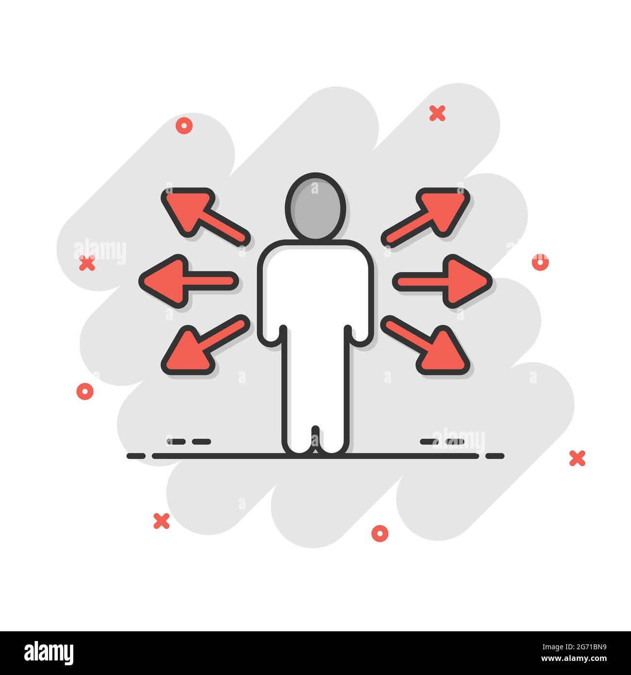 Mind awareness icon in comic style. Idea human cartoon vector ...