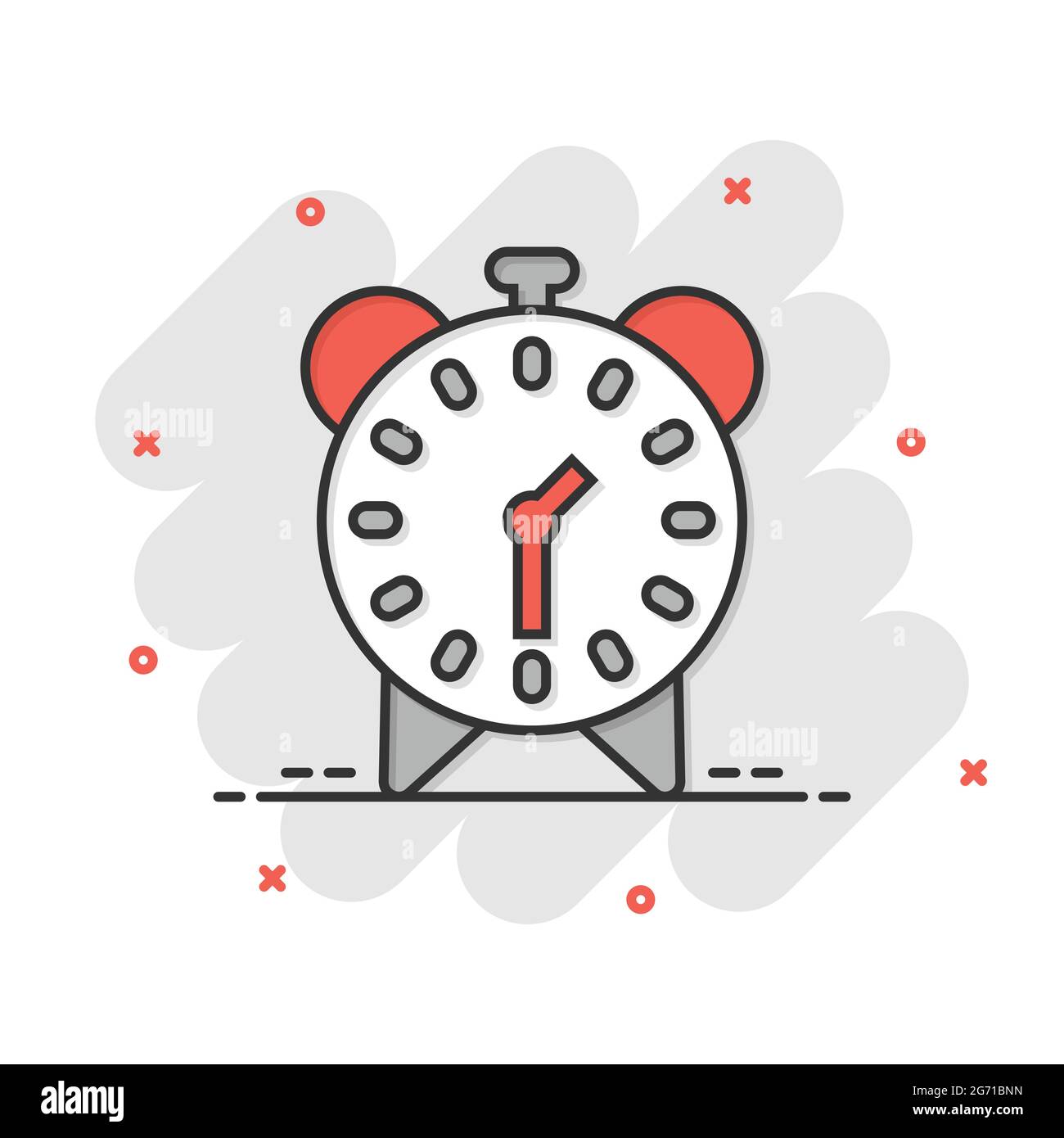 Clock icon in comic style. Watch cartoon vector illustration on white ...