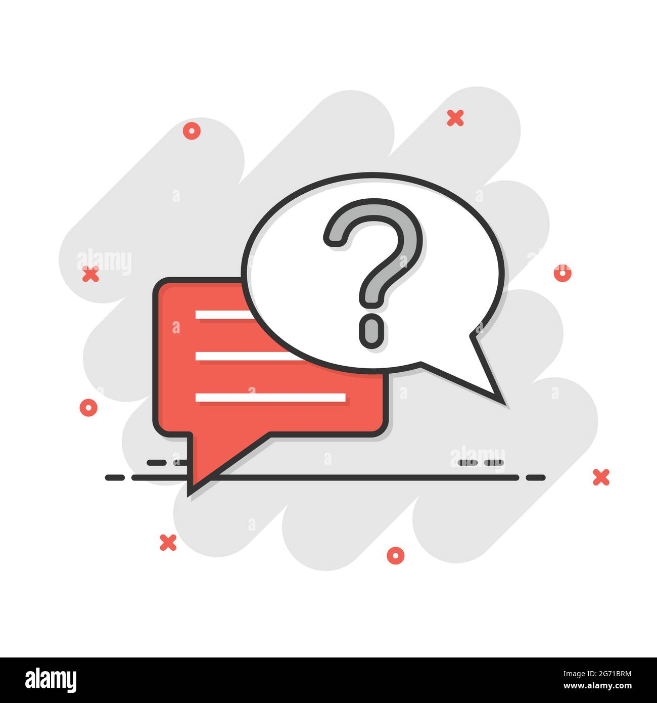 Question mark icon in comic style. Discussion speech bubble cartoon ...