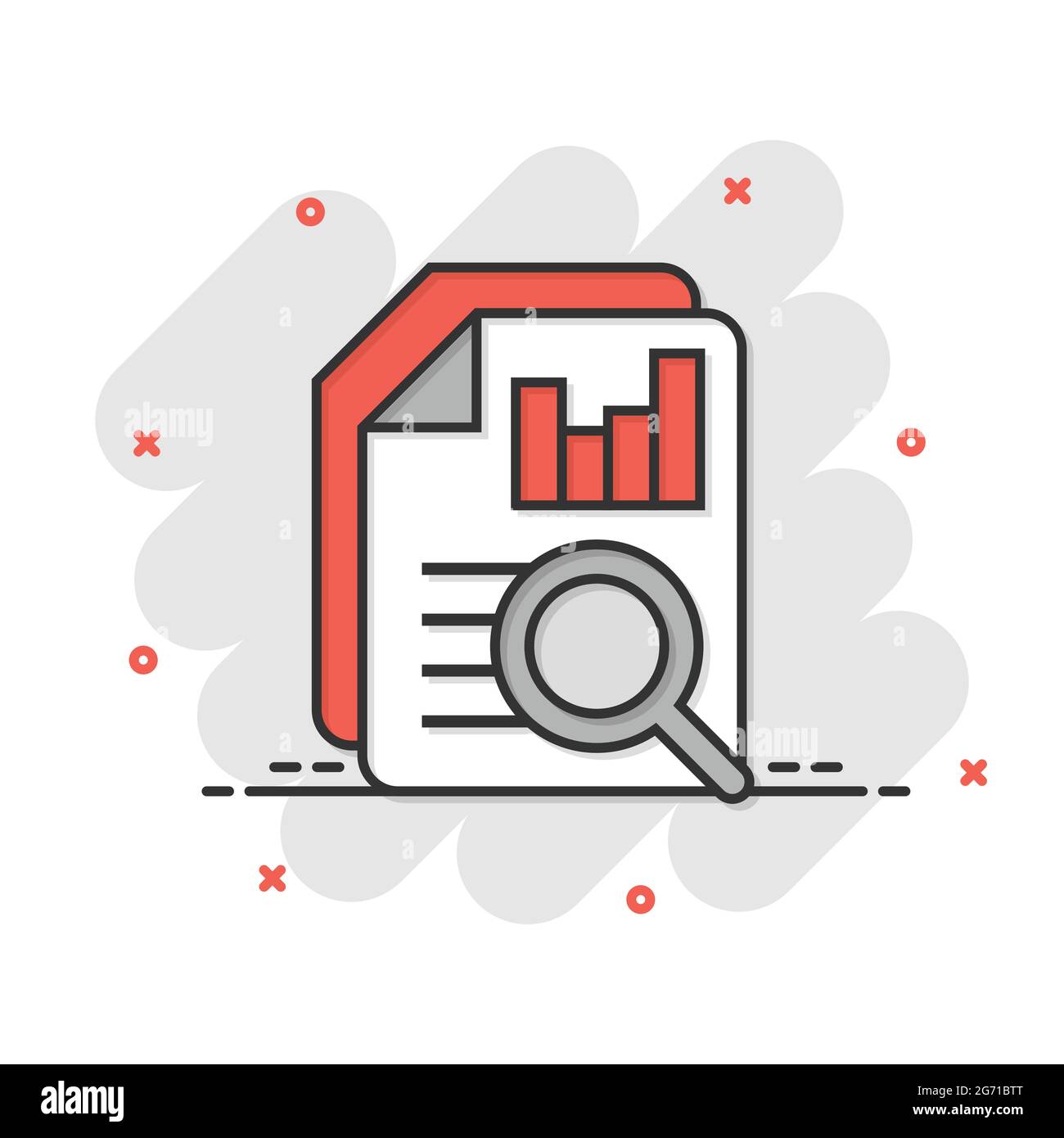 Financial statement icon in comic style. Result cartoon vector ...