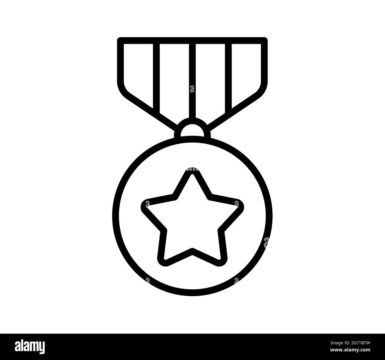 medal reward single isolated icon with outline style vector design ...