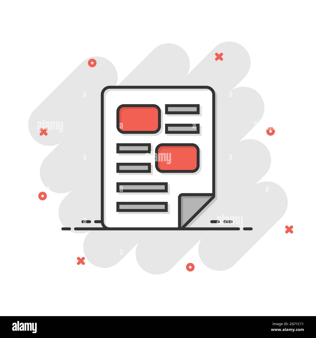Document note icon in comic style. Paper sheet cartoon vector ...