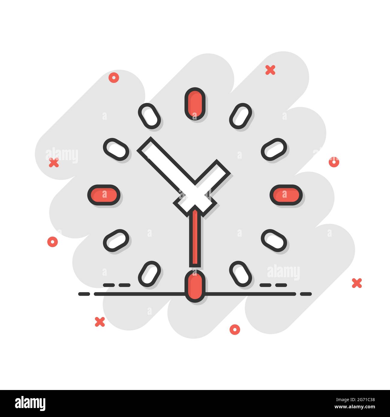 Clock icon in comic style. Watch cartoon vector illustration on white ...