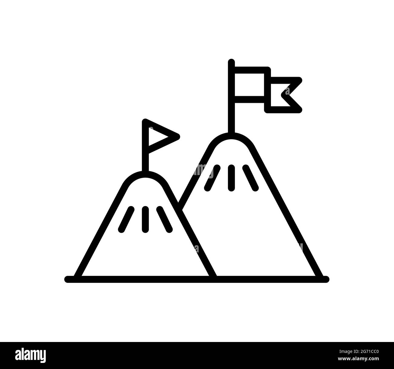 achievement flag milestone single isolated icon with outline style ...