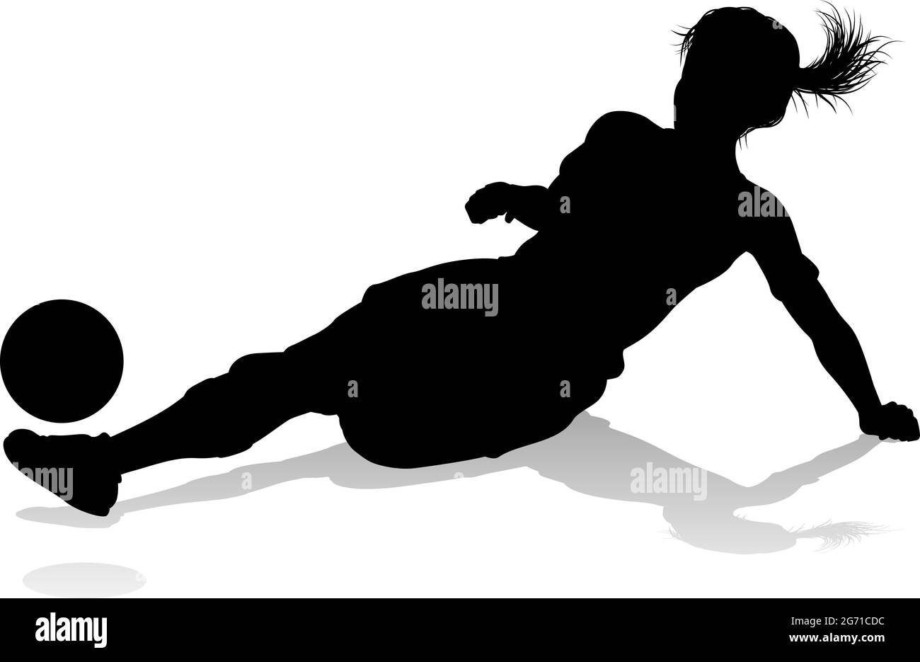 Female Soccer Football Player Woman Silhouette Stock Vector Image & Art ...