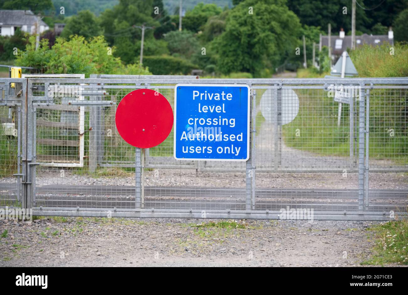 Private level crossing for train railway track in remote area Stock ...