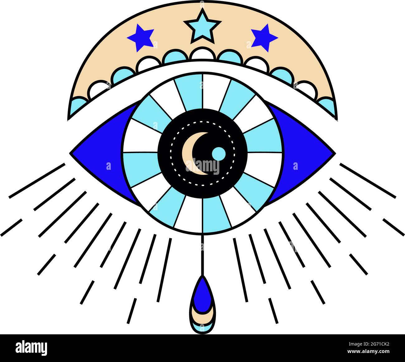 Evil eye icon vector. Colorful Eye of providence and esoteric symbols ...