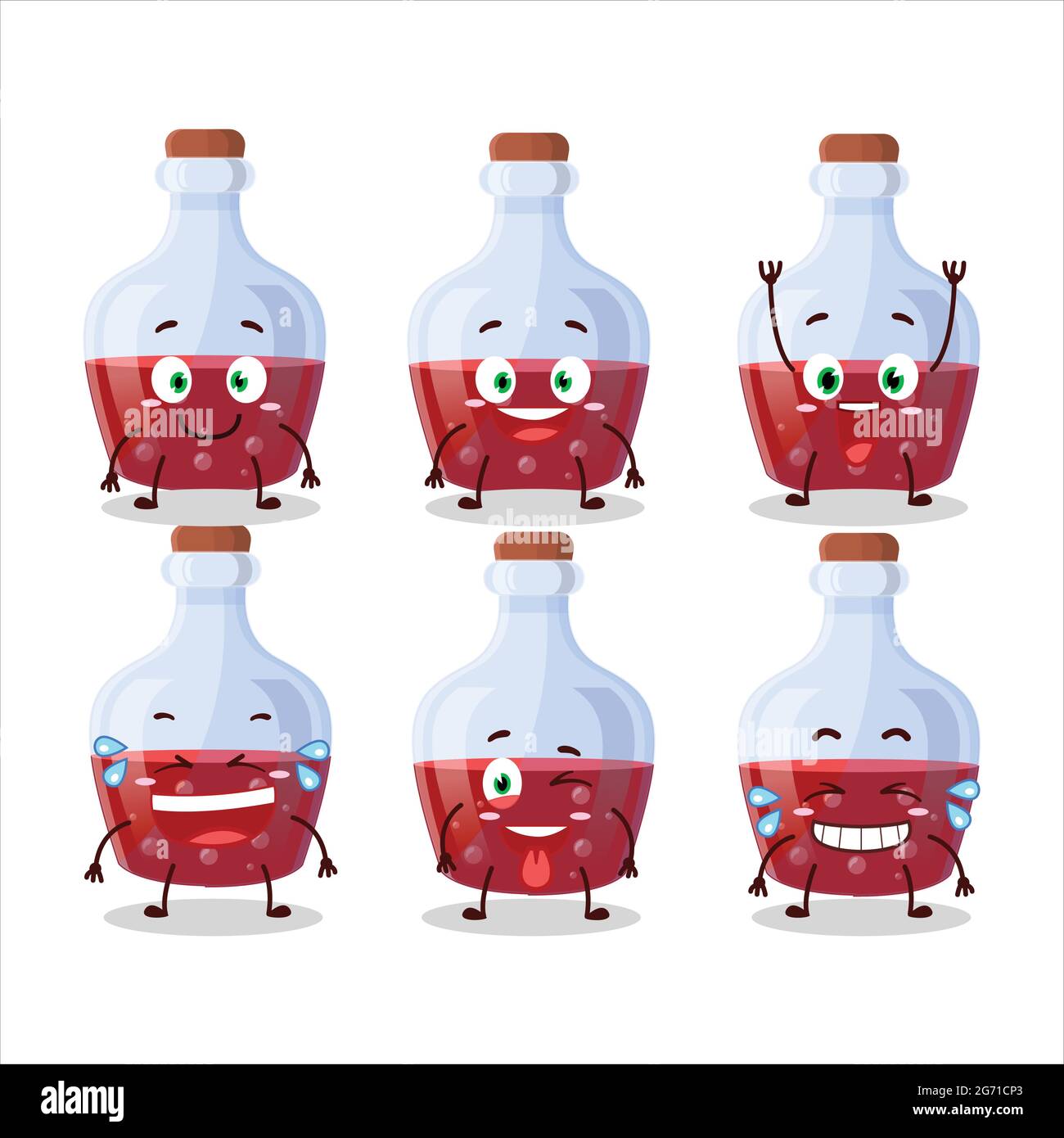 Cartoon character of red magic potion with smile expression. Vector ...