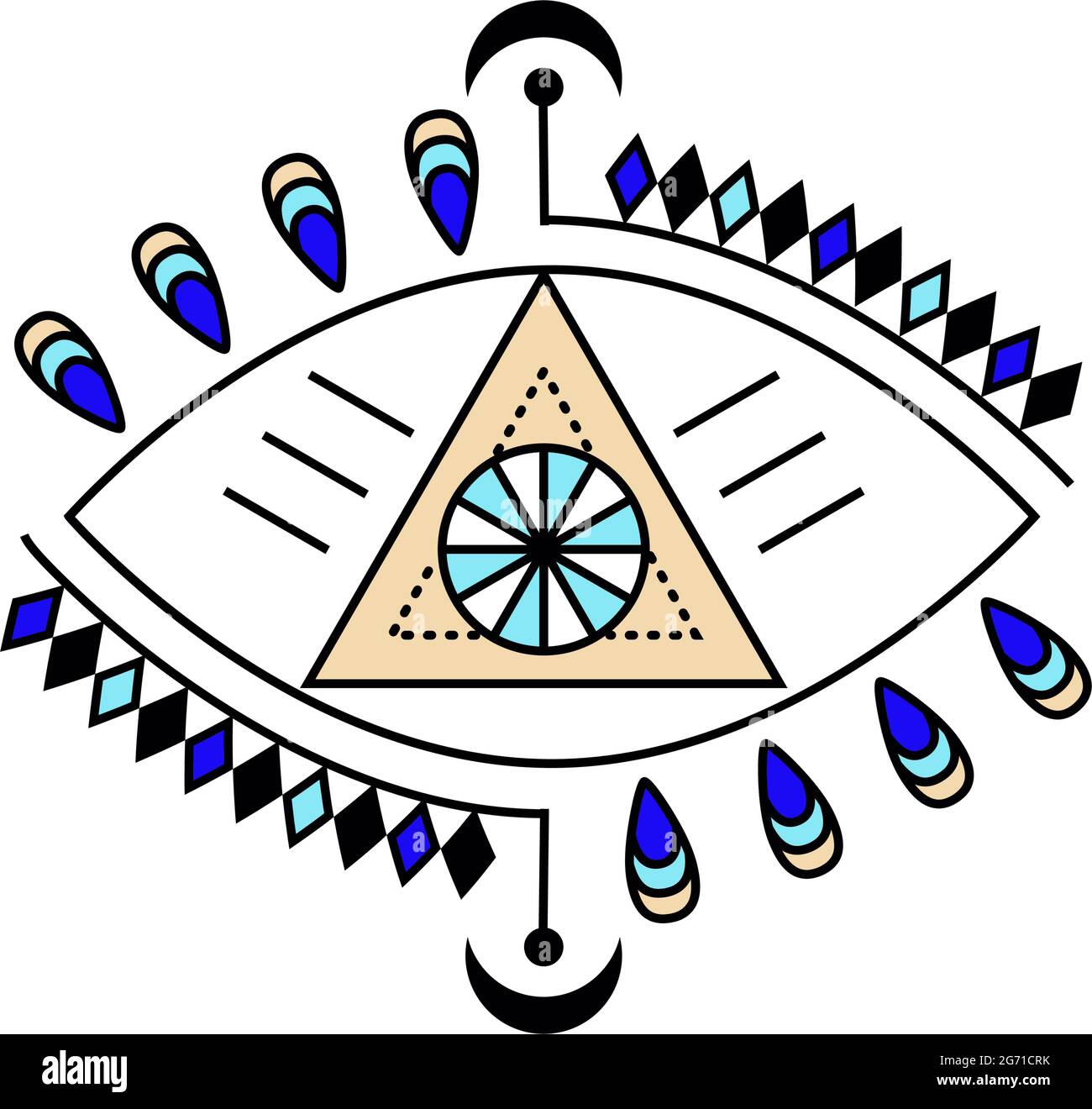 Evil eye icon vector. Colorful Eye of providence and esoteric symbols ...