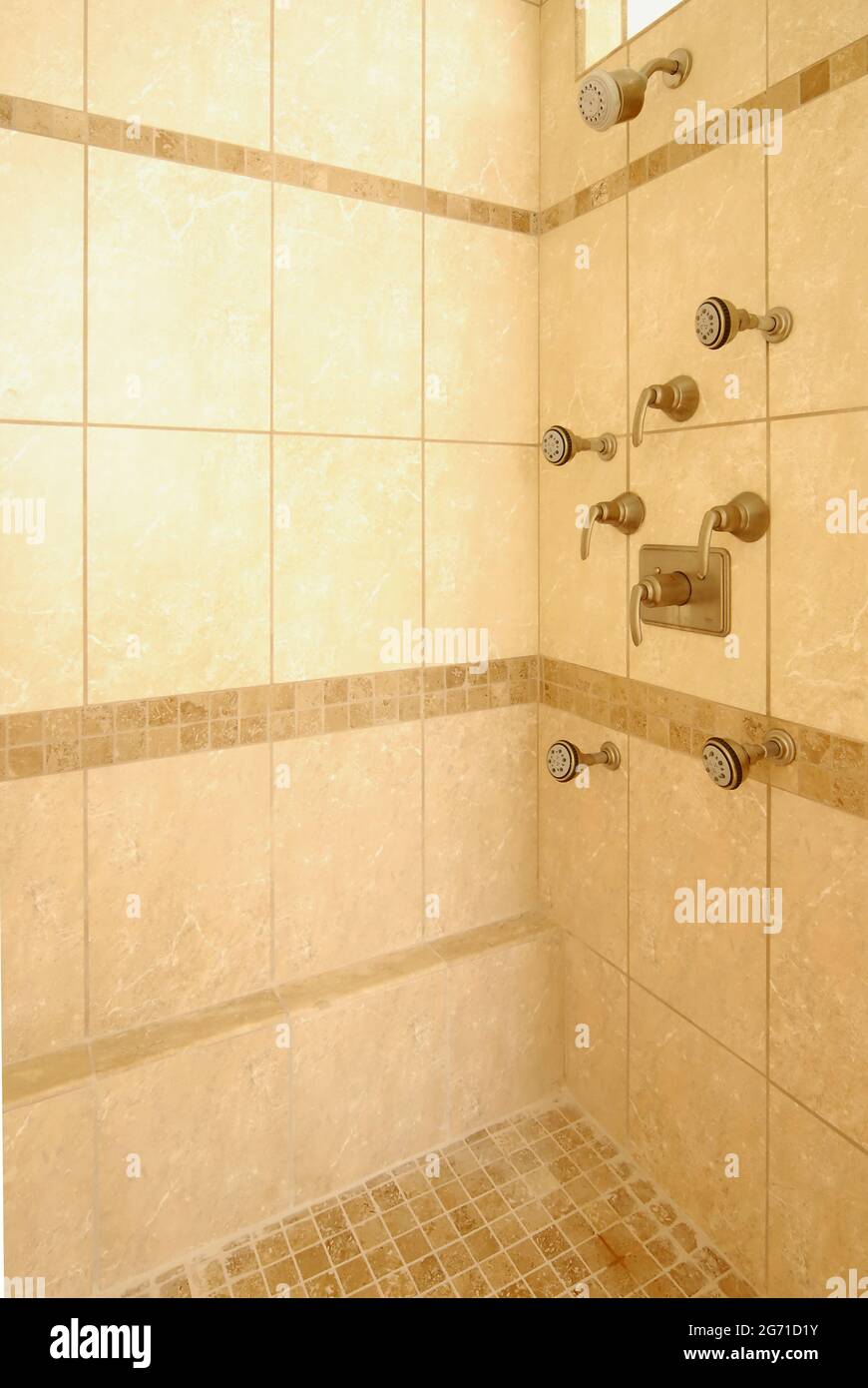 TROY, UNITED STATES - May 21, 2009: A vertical shot of a bathroom ...
