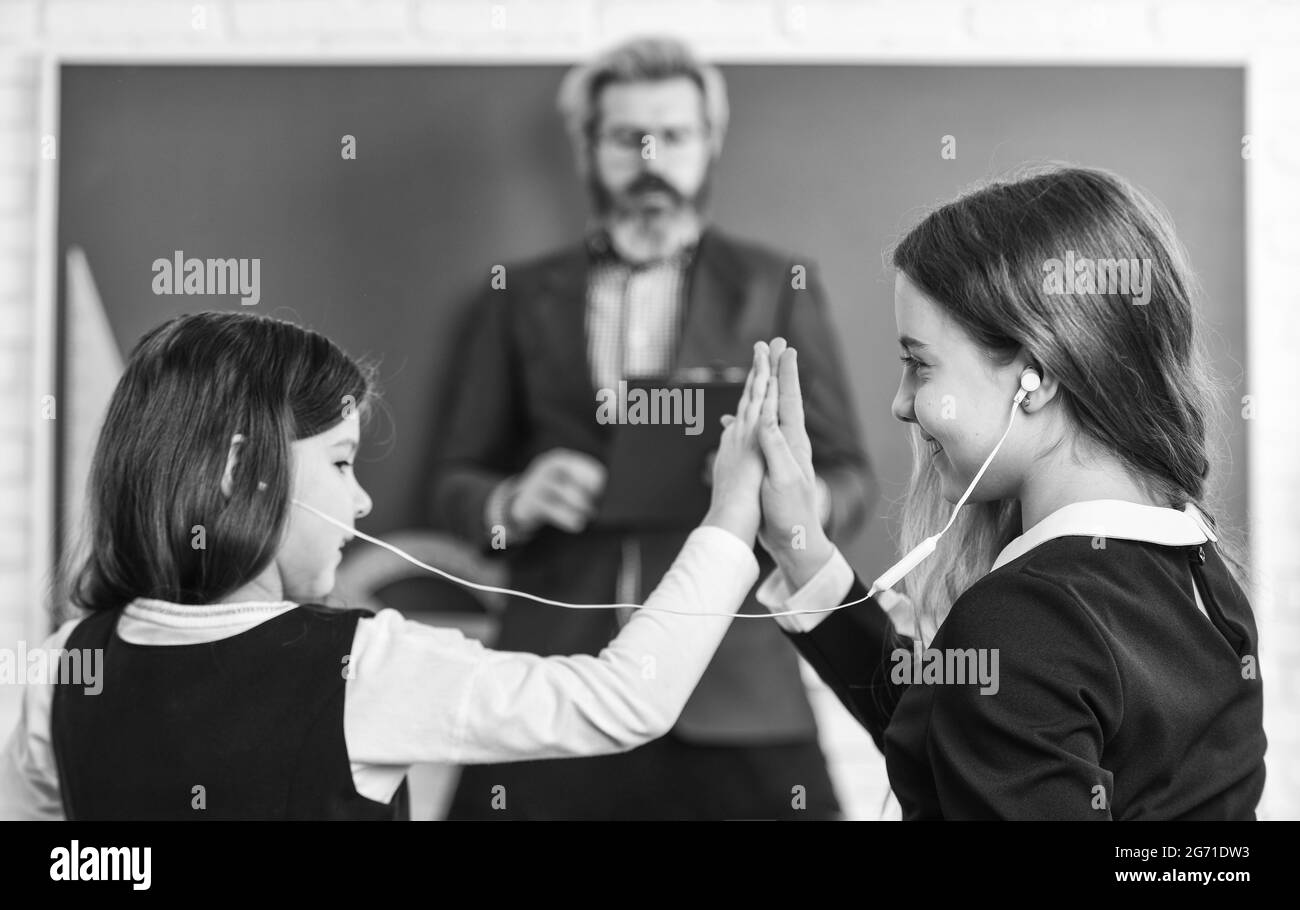 Instead studying. Problem of smartphones in schools. School students ...