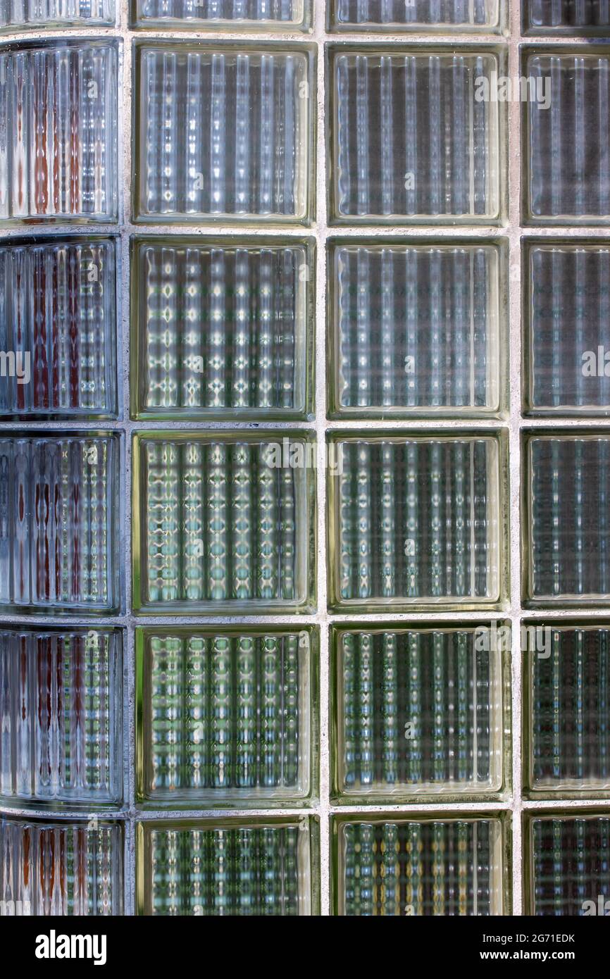 This image shows a close up texture background of a vintage glass block ...