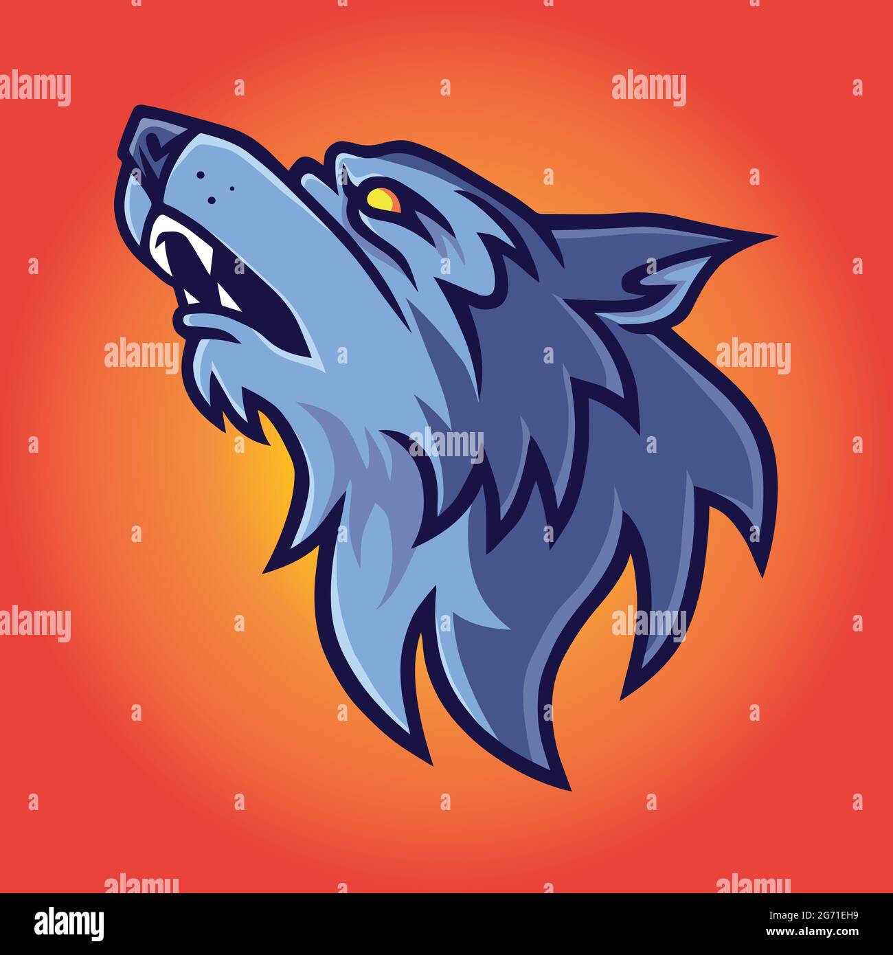 Howling Wolf Head Vector Iconic Howling Wolf Logo Ready Made, Sold