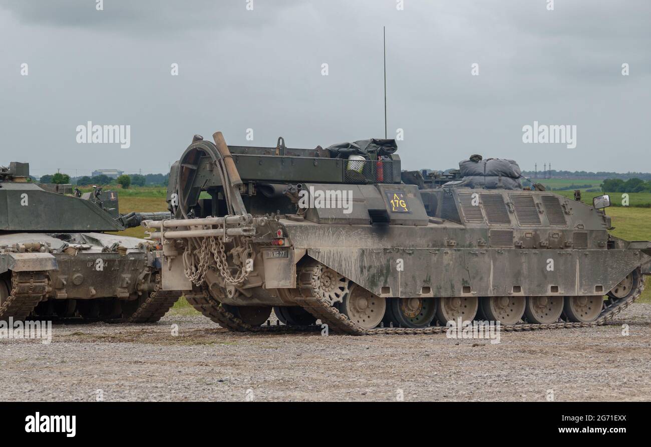 close up of a British Army Challenger Armored Repair and Recovery ...